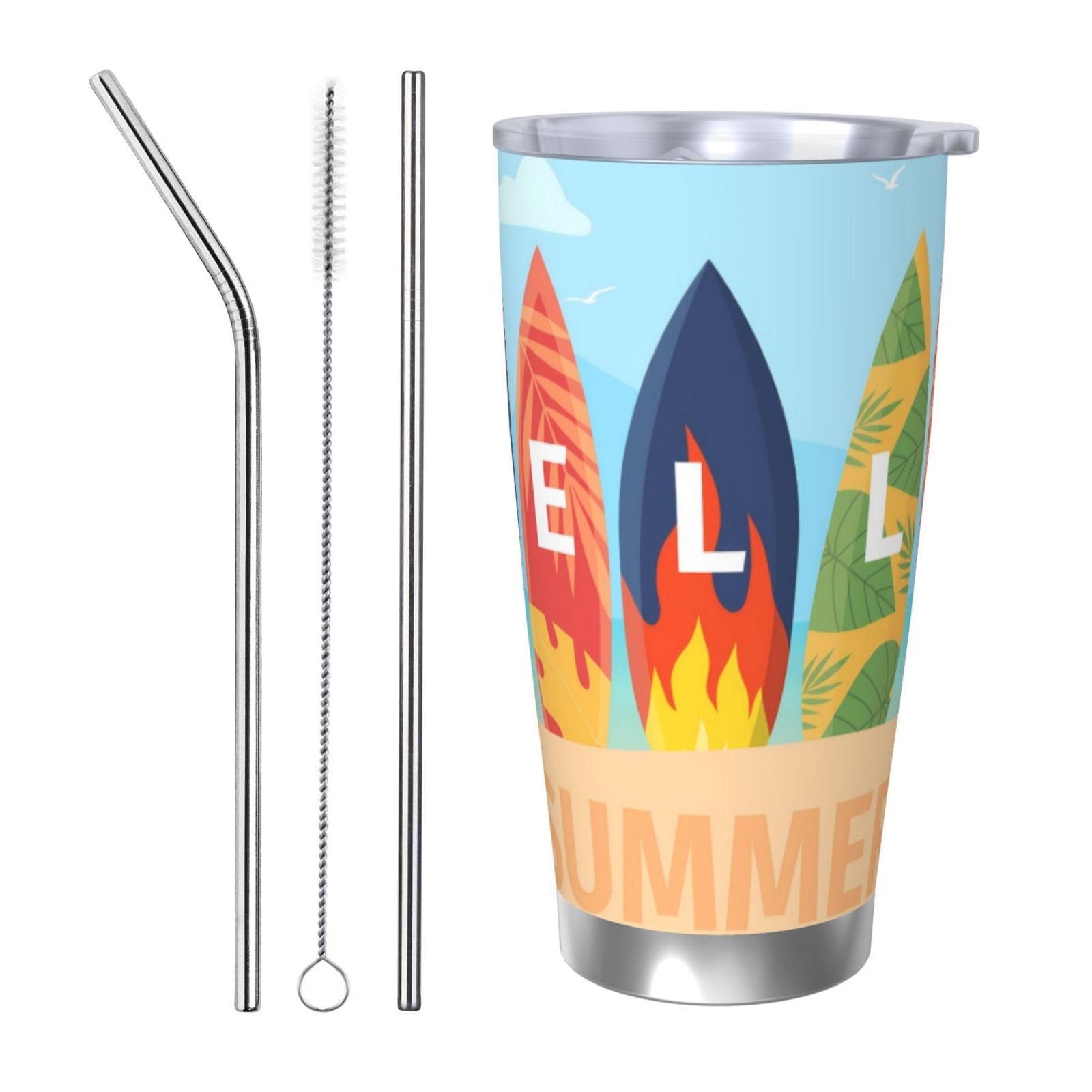 Lukts Hello Summer3 for 20OZ Car Cup, Stainless Steel Direct Drinking ...