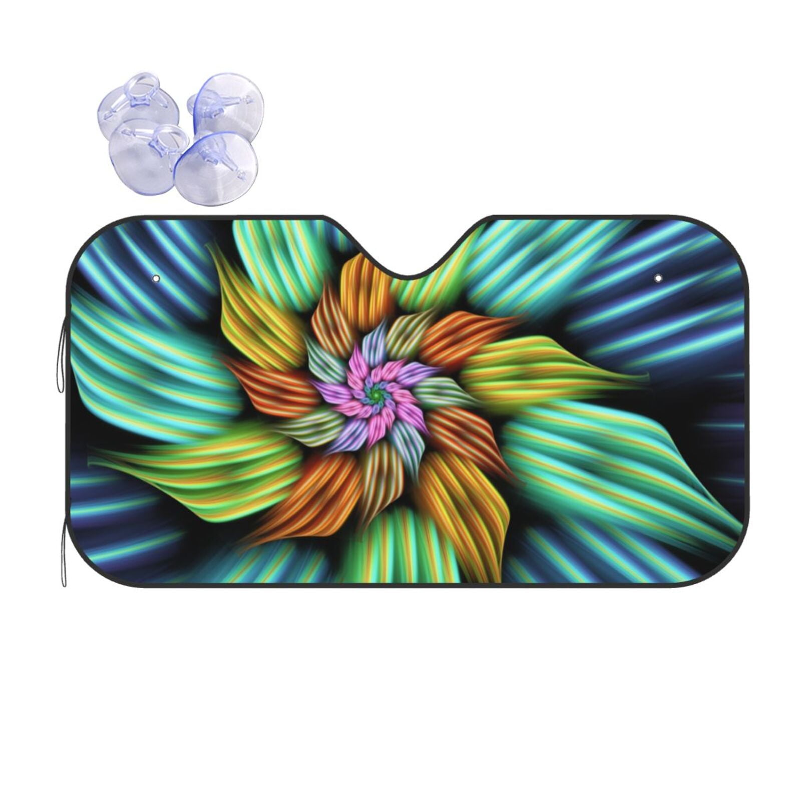 Lukts Hippie Style Car Windshield Sun Shade With Storage Pouch,Foldable ...