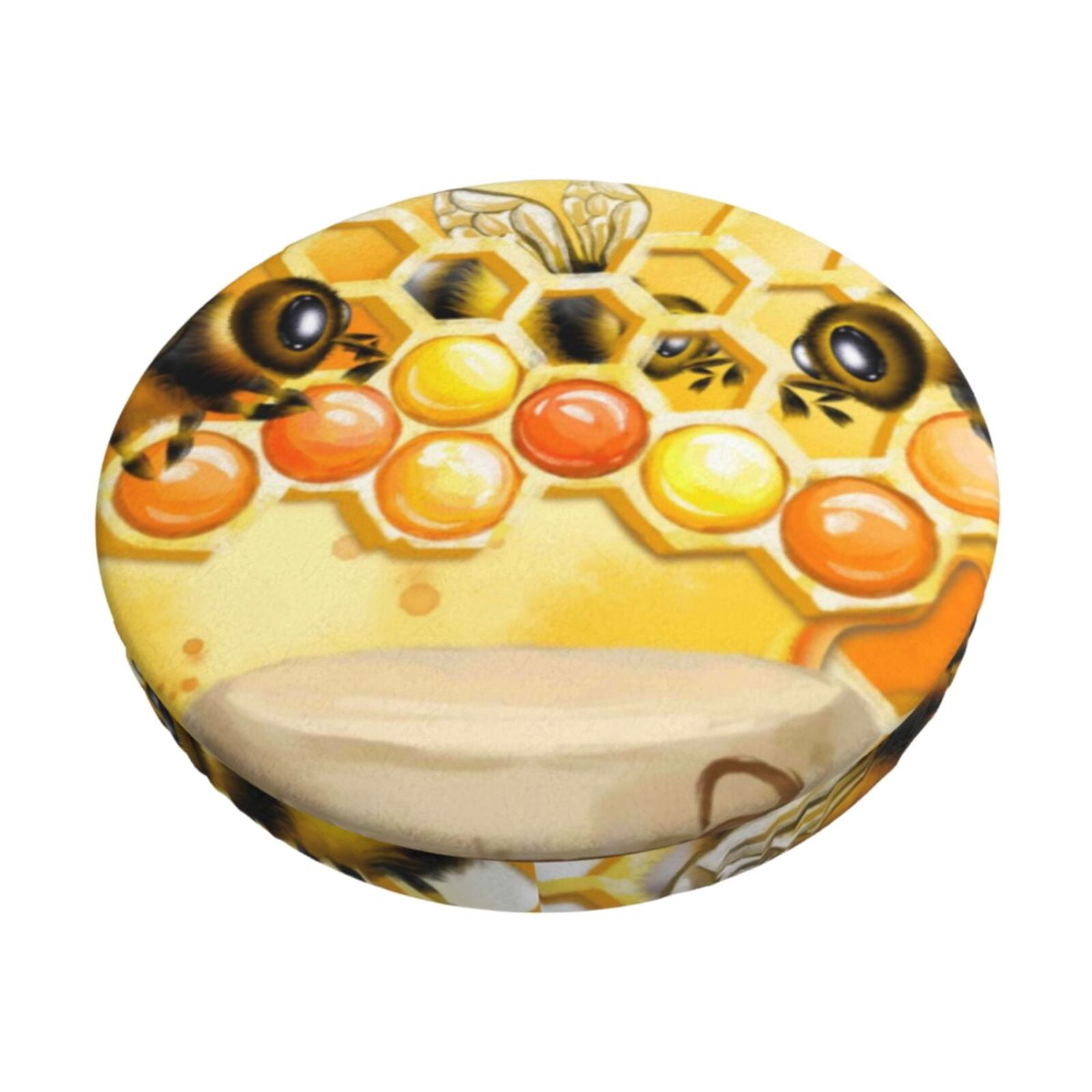 Lukts Honey Bee Bar Stool Covers 12"-14" Round Crease-Resistant ...