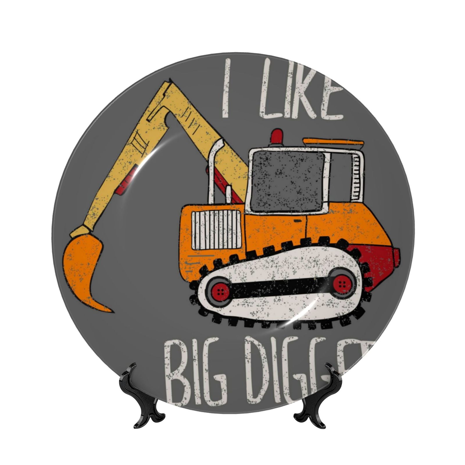 Lukts I Like Big Digger for Bone China Decorative Plates, Ceramic ...