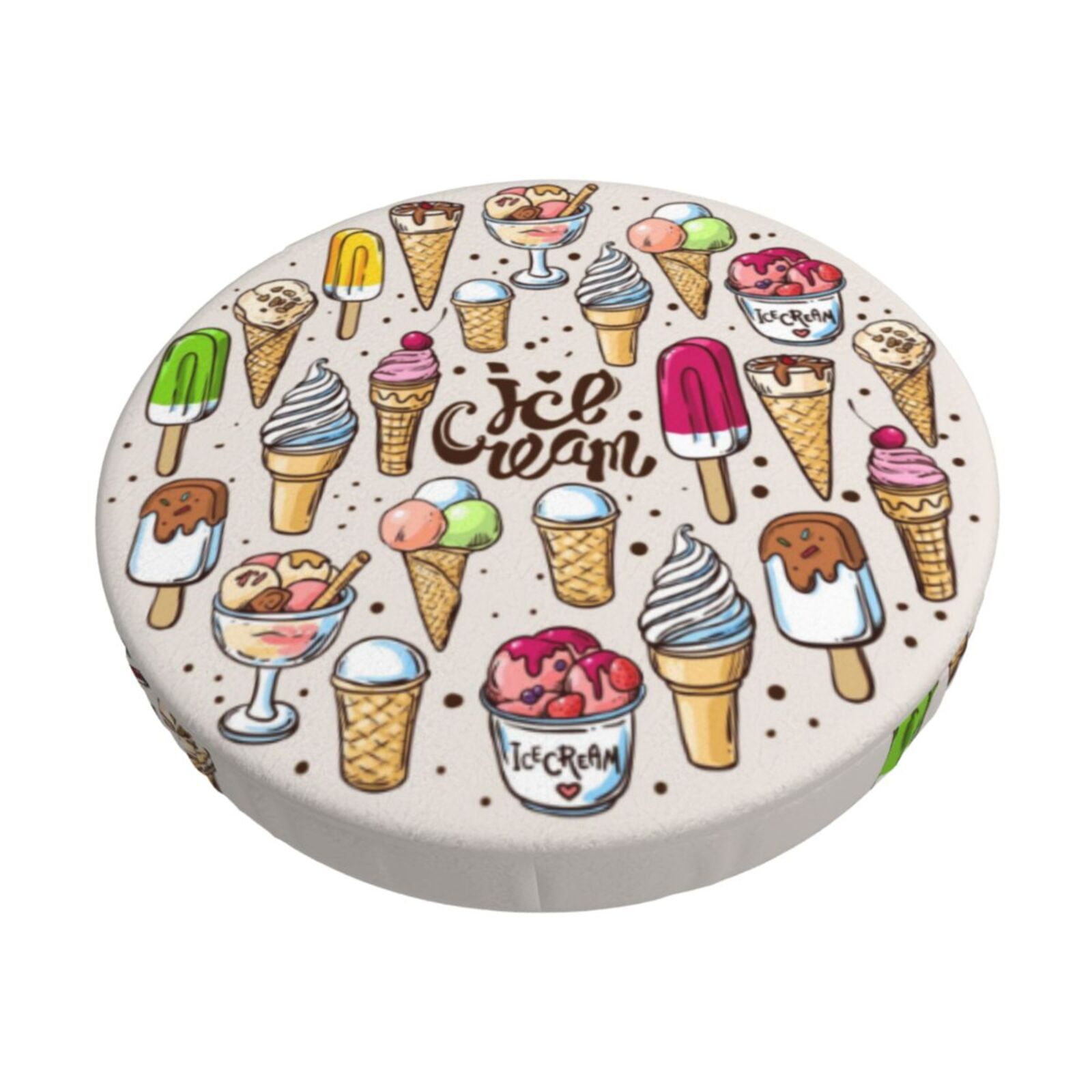 Lukts Ice Cream Bar Stool Covers 12"-14" Round Crease-Resistant ...