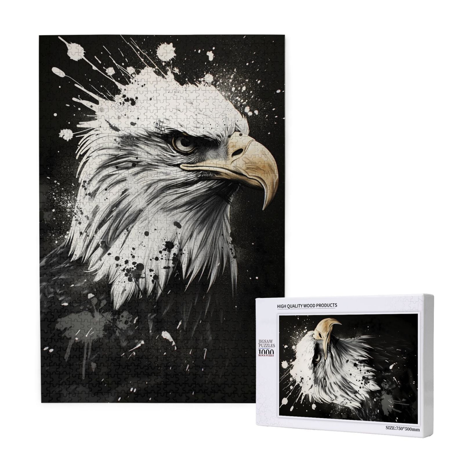 Lukts Ink Style Bald Eagle for Jigsaw Puzzles,Puzzles for Adults and ...