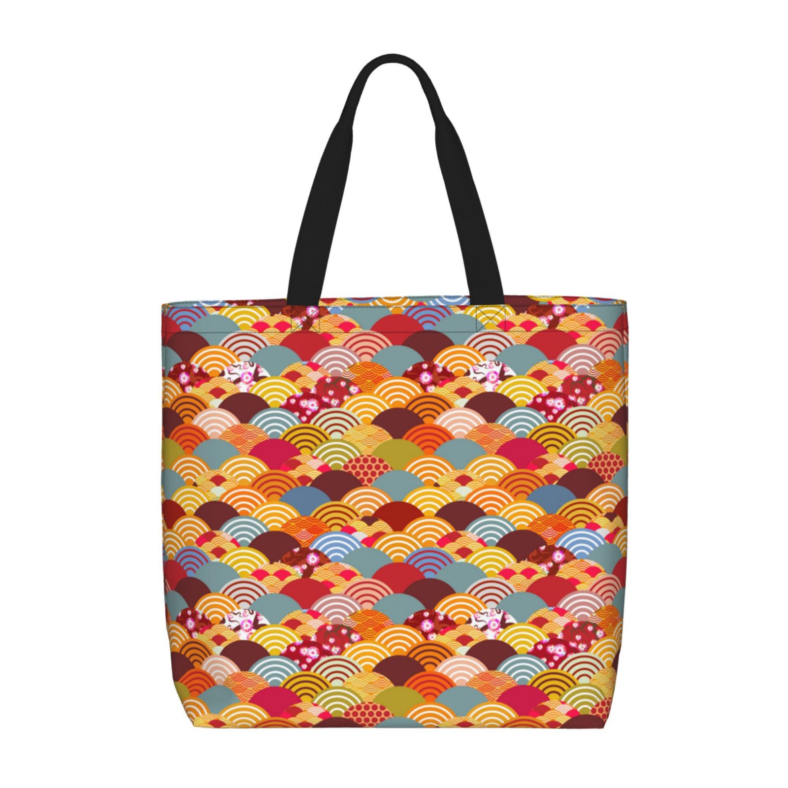 Lukts Japanese Style Fish Scales Tote Bag for Women with Zipper Pockets ...