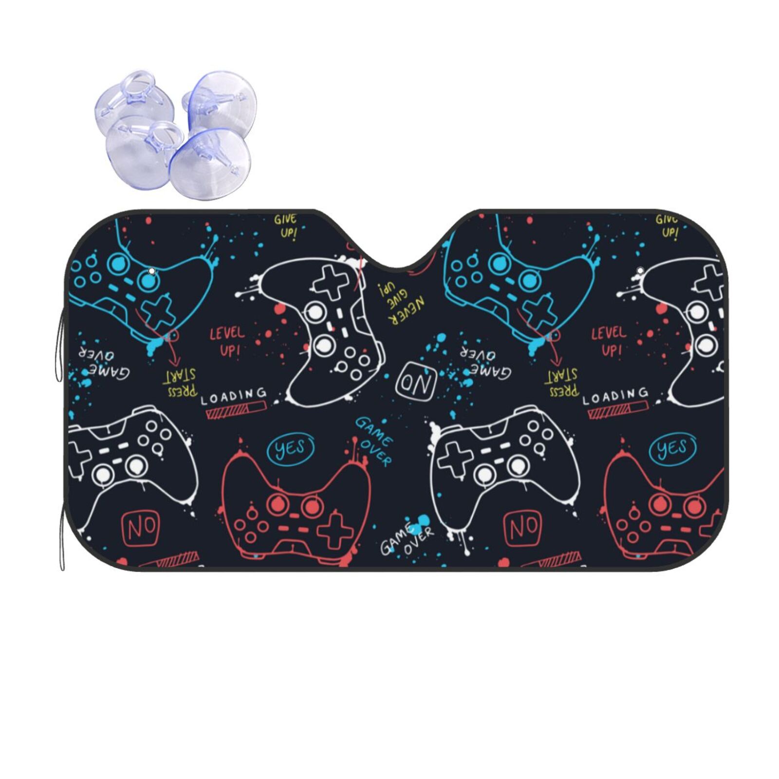 Lukts Joystick Gamepad Car Windshield Sun Shade With Storage Pouch ...