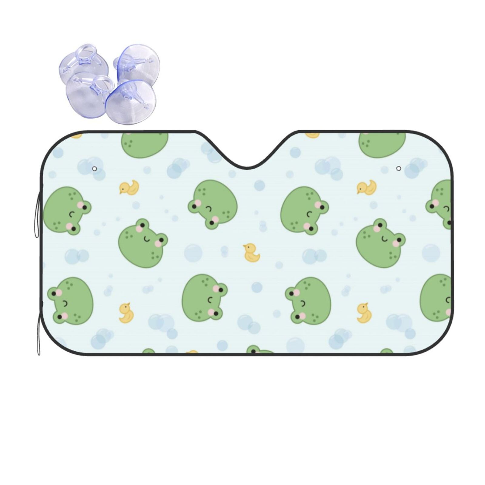 Lukts Kawaii Frogs Car Windshield Sun Shade With Storage Pouch,Foldable ...