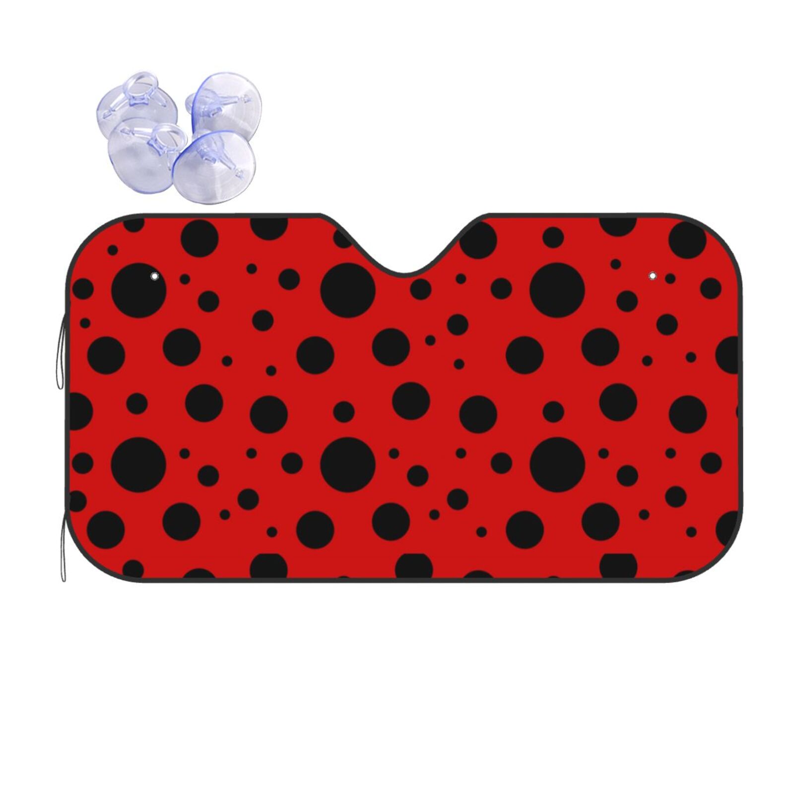 Lukts Ladybug Pattern Car Windshield Sun Shade With Storage Pouch ...