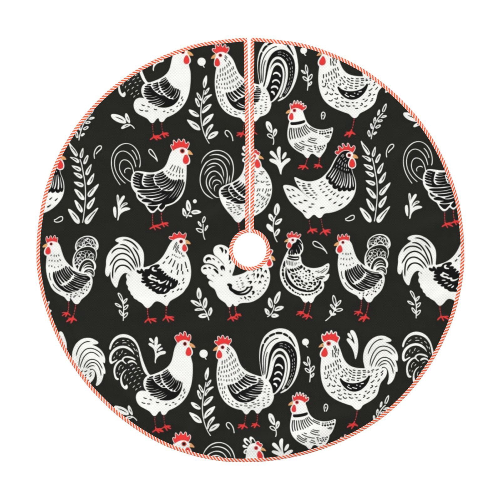 Lukts Laying Hens And Roosters Print Color Life Christmas Tree Skirt ...