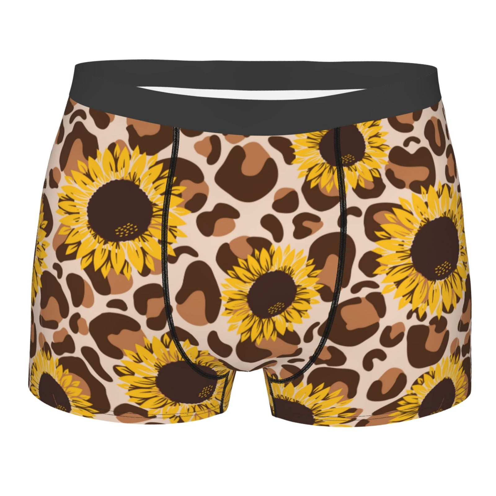 Lukts Leopard Sunflowers Men'S Underwear Covered Waistband Boxer Briefs ...