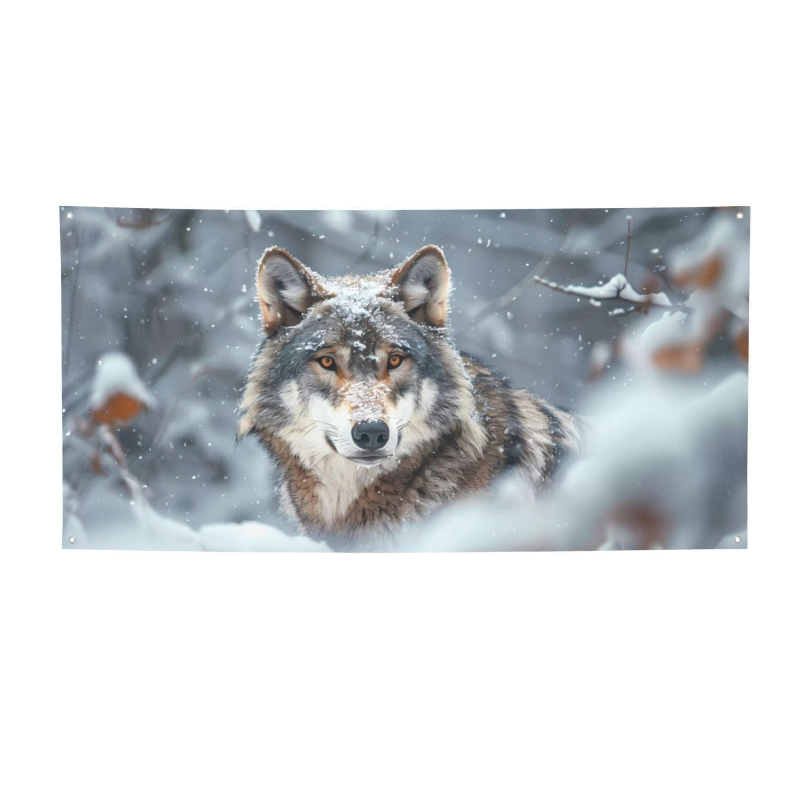 Lukts Majestic Snowy Wolf Print Banners and Signs for Outdoor ...