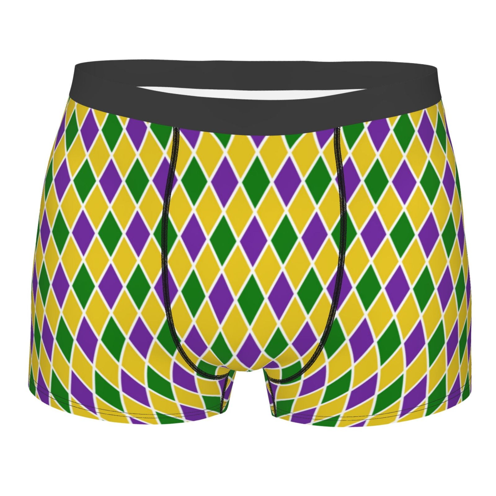 Lukts Mardi Gras Purple Yellow Plaid Men'S Underwear Covered Waistband ...