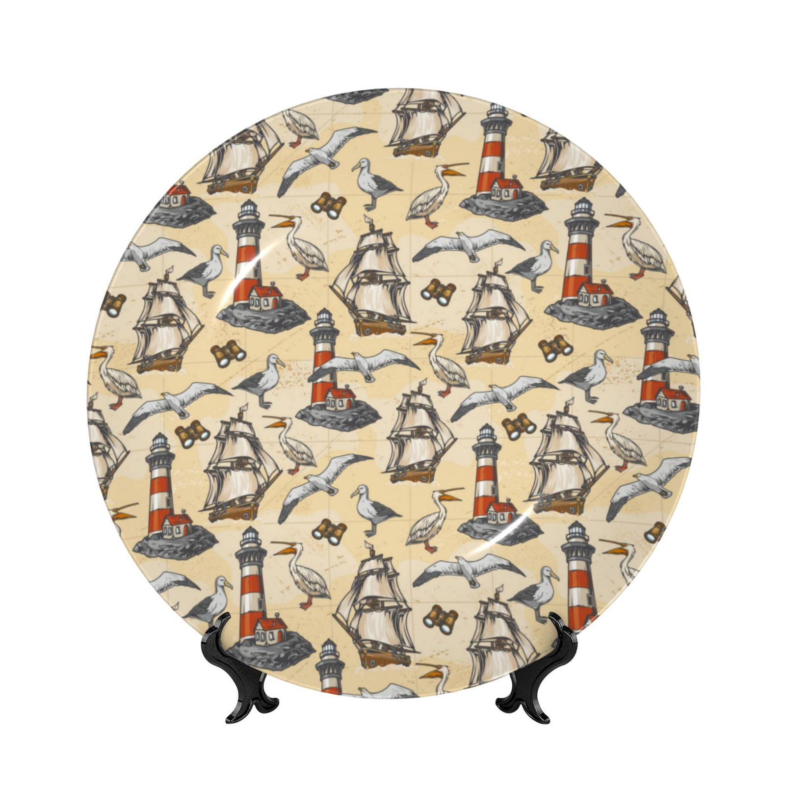 Lukts Marine Birds And Coastal Lighthouse for Bone China Decorative ...