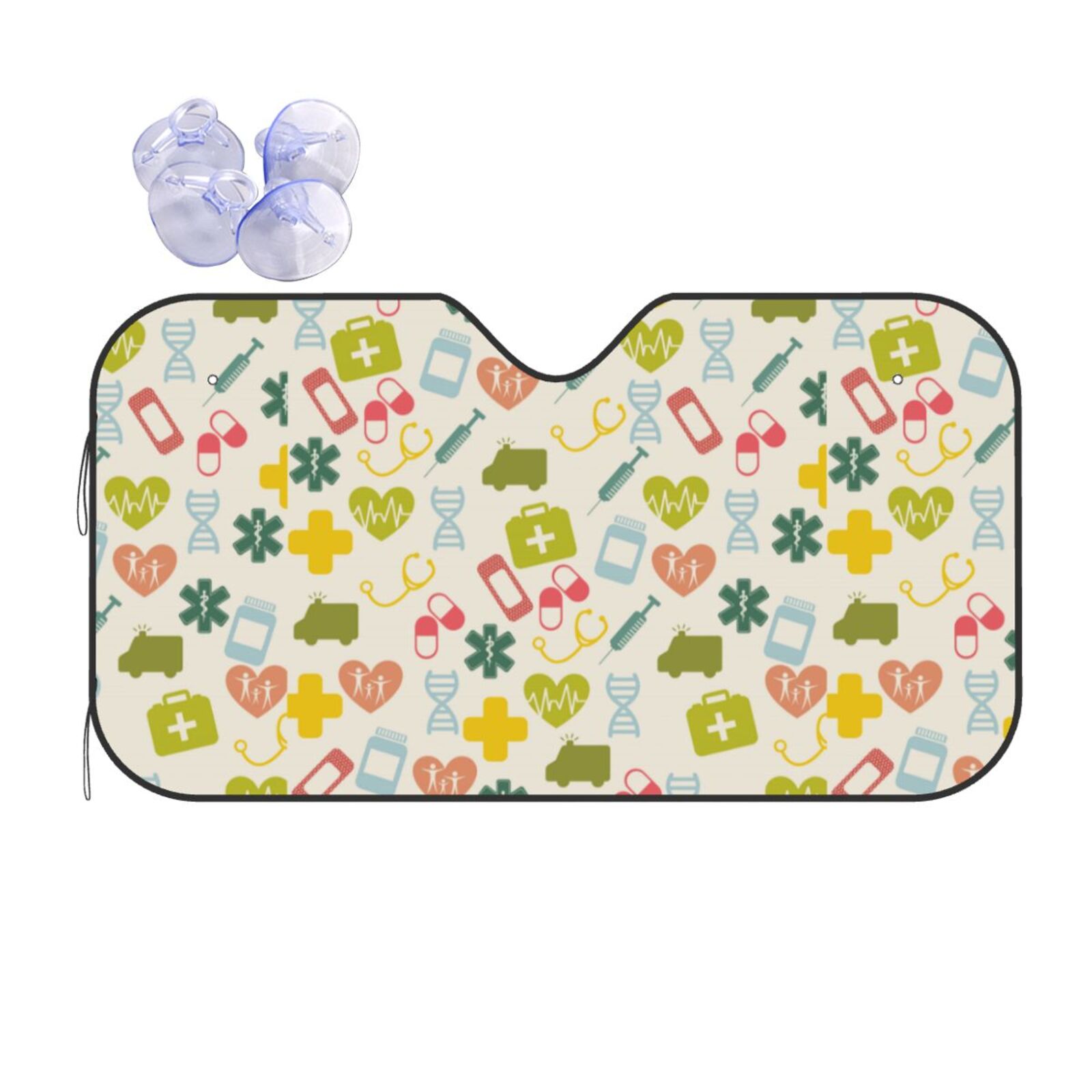 Lukts Medical Icons Car Windshield Sun Shade With Storage Pouch ...