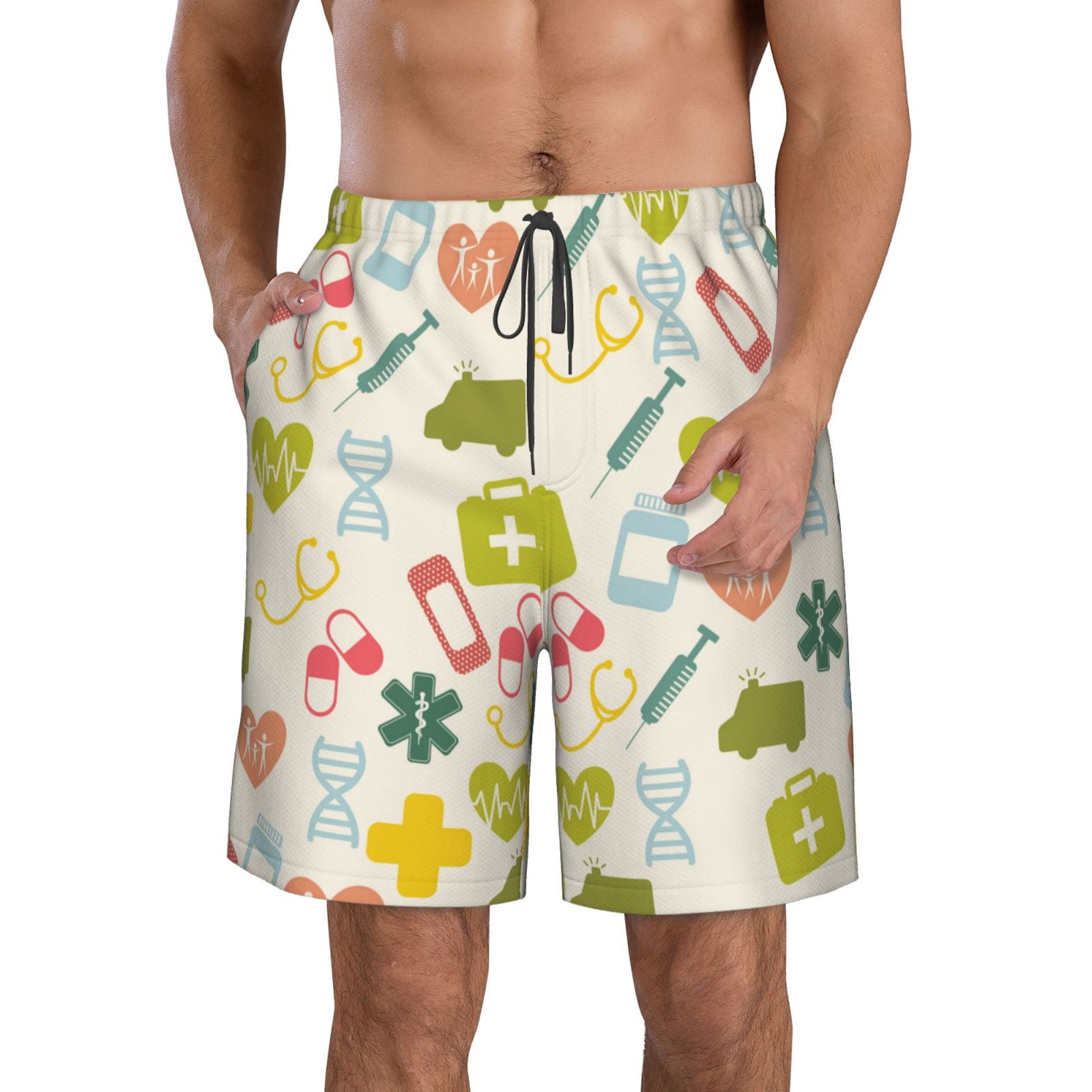 Lukts Medical Icons Mens Swim Trunks Quick Dry Swim Shorts With Funny ...