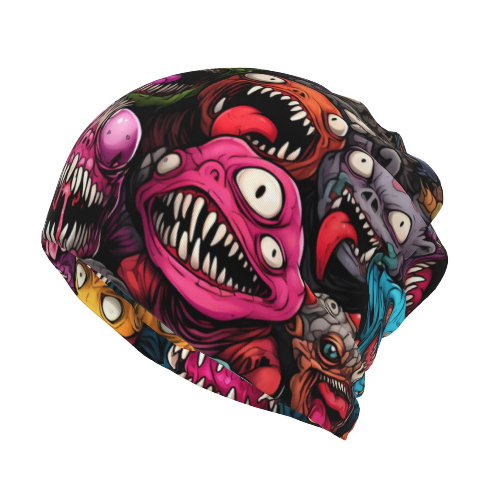 Lukts Monstrous Cartoon Characters Pattern Slouchy Beanie Hip-Hop Soft ...