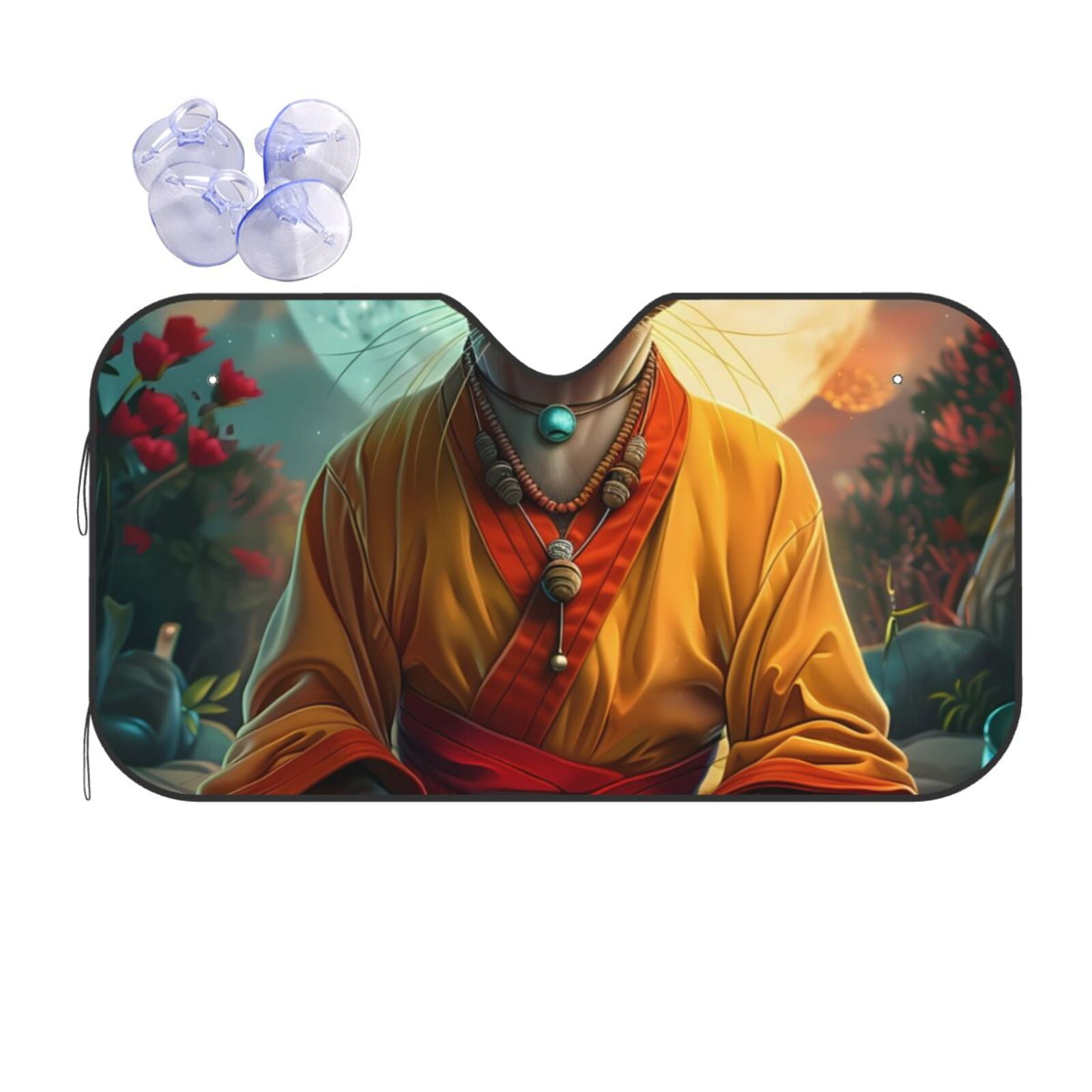 Lukts Moonlit Hairless Cat Monk Car Windshield Sun Shade with Storage ...