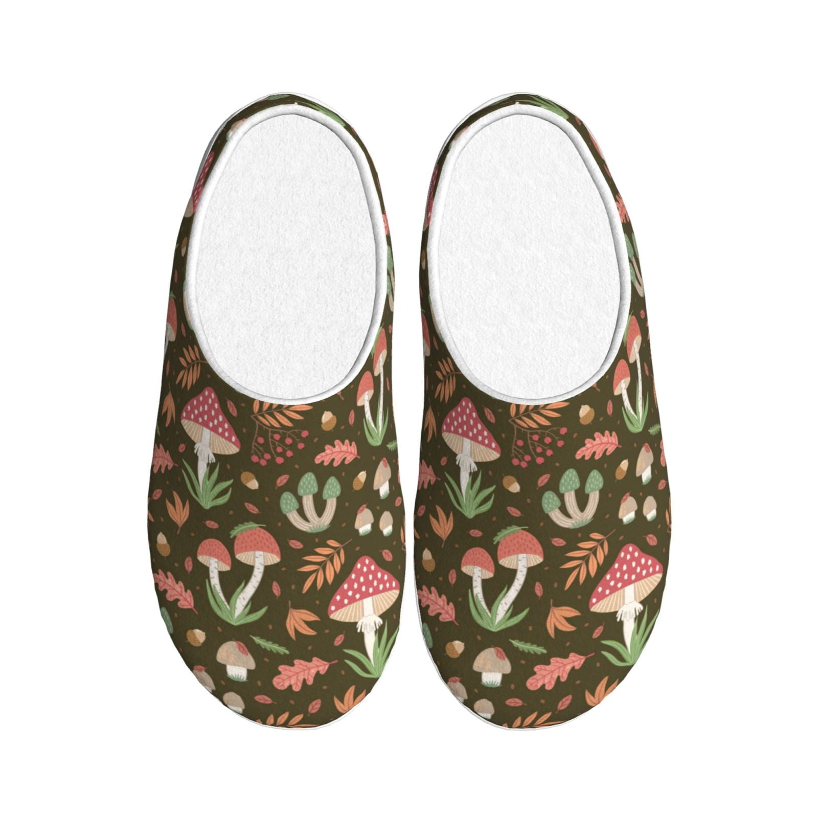 Lukts Mushrooms And Autumn Leaves for Adult TPR Cotton Slippers, Unisex ...