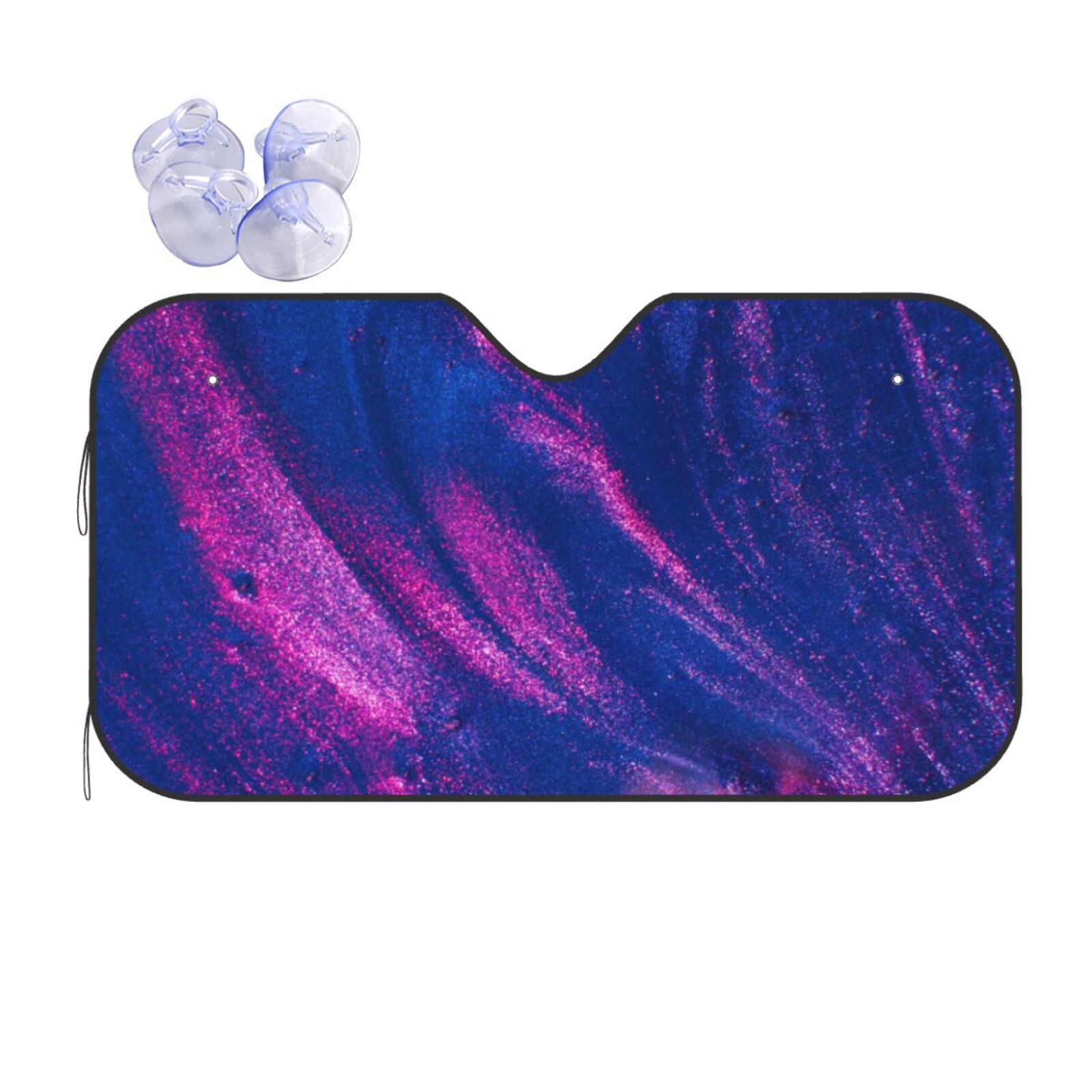 Lukts Neon Gradient Blue Car Windshield Sun Shade With Storage Pouch ...