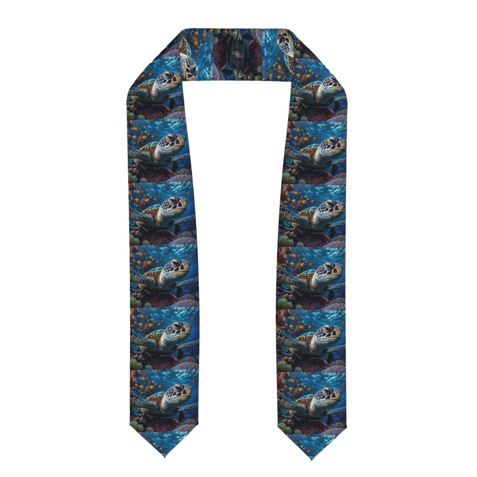 Lukts Ocean Coral Turtle for Graduation Shawl Ribbon, Unisex 36x5.1 ...
