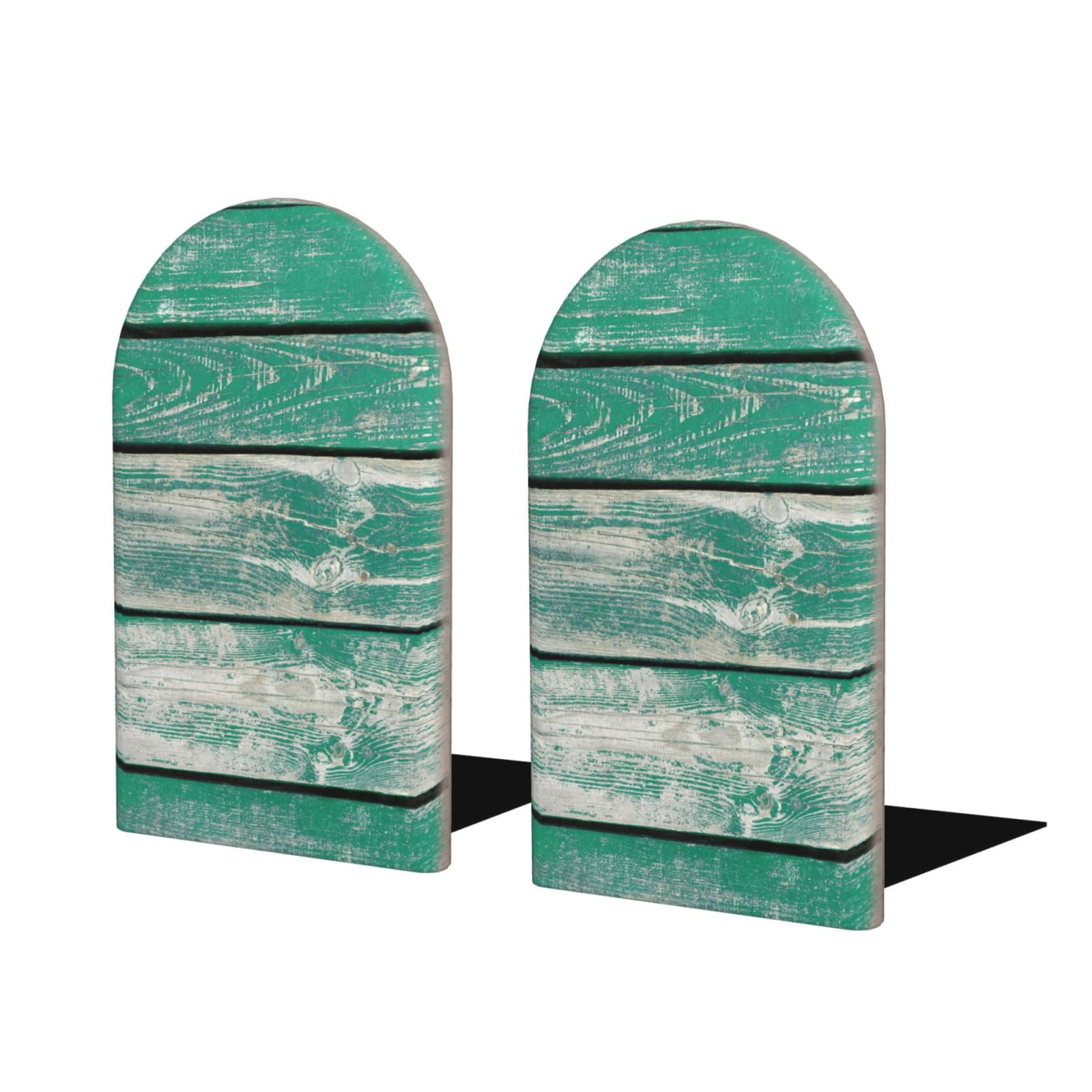 Lukts Old Green Wooden Print Wood Bookends,Non-Skid Bookend for Shelves ...