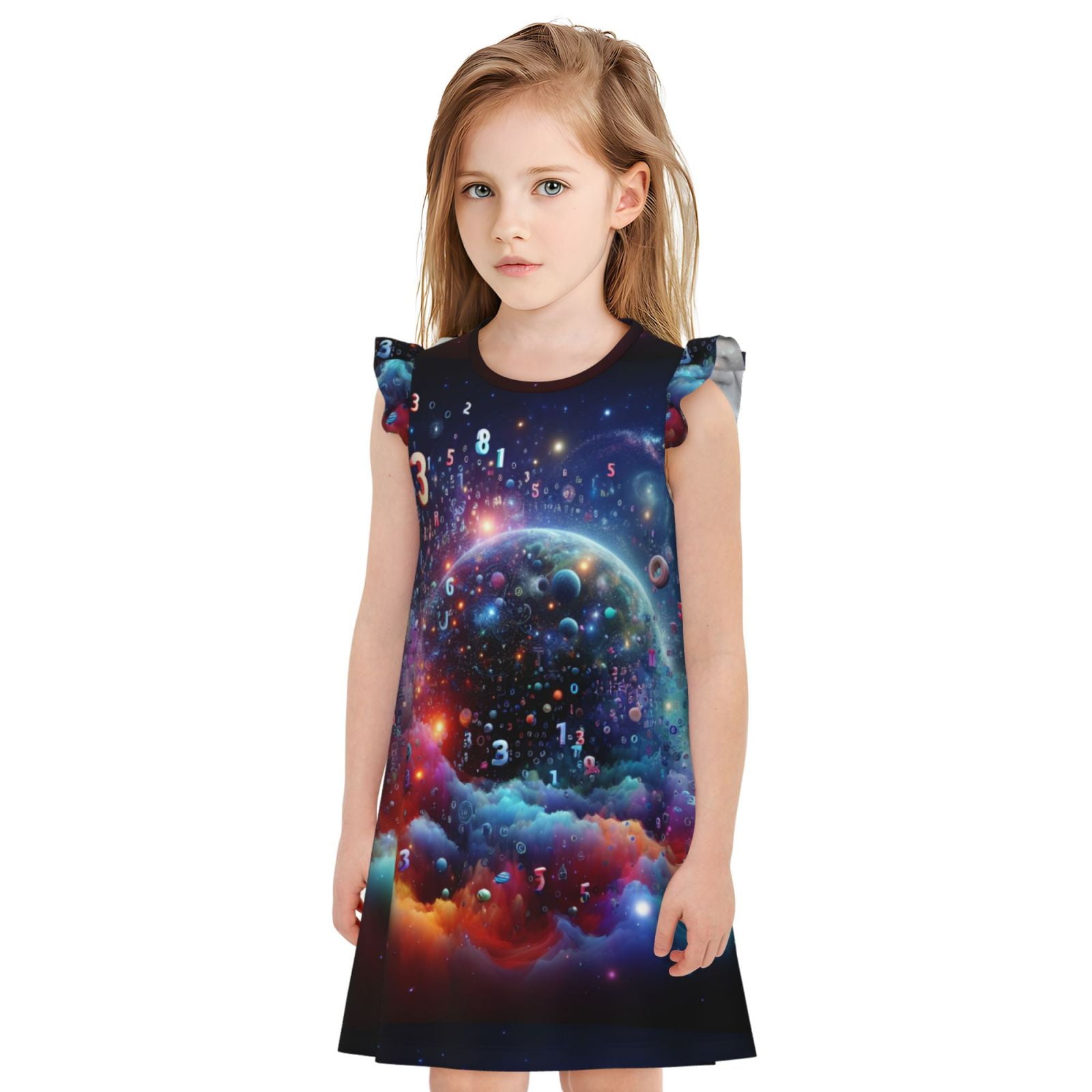Lukts Outer Space Floating Numbers And Letters print Nightgowns for ...