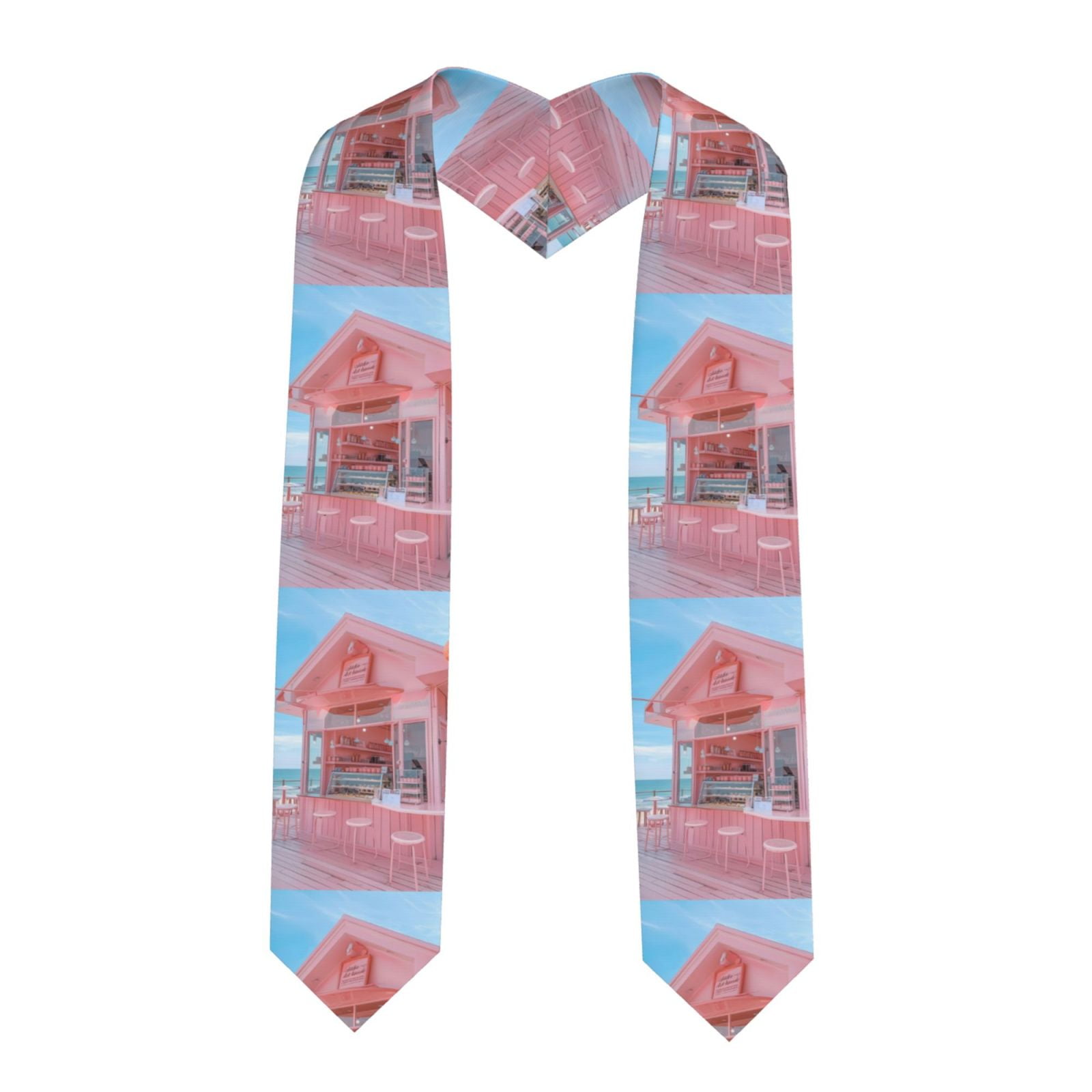 Lukts Pastel Pink Beach Cafe for Graduation Shawl Ribbon, Unisex 36x5.1 ...