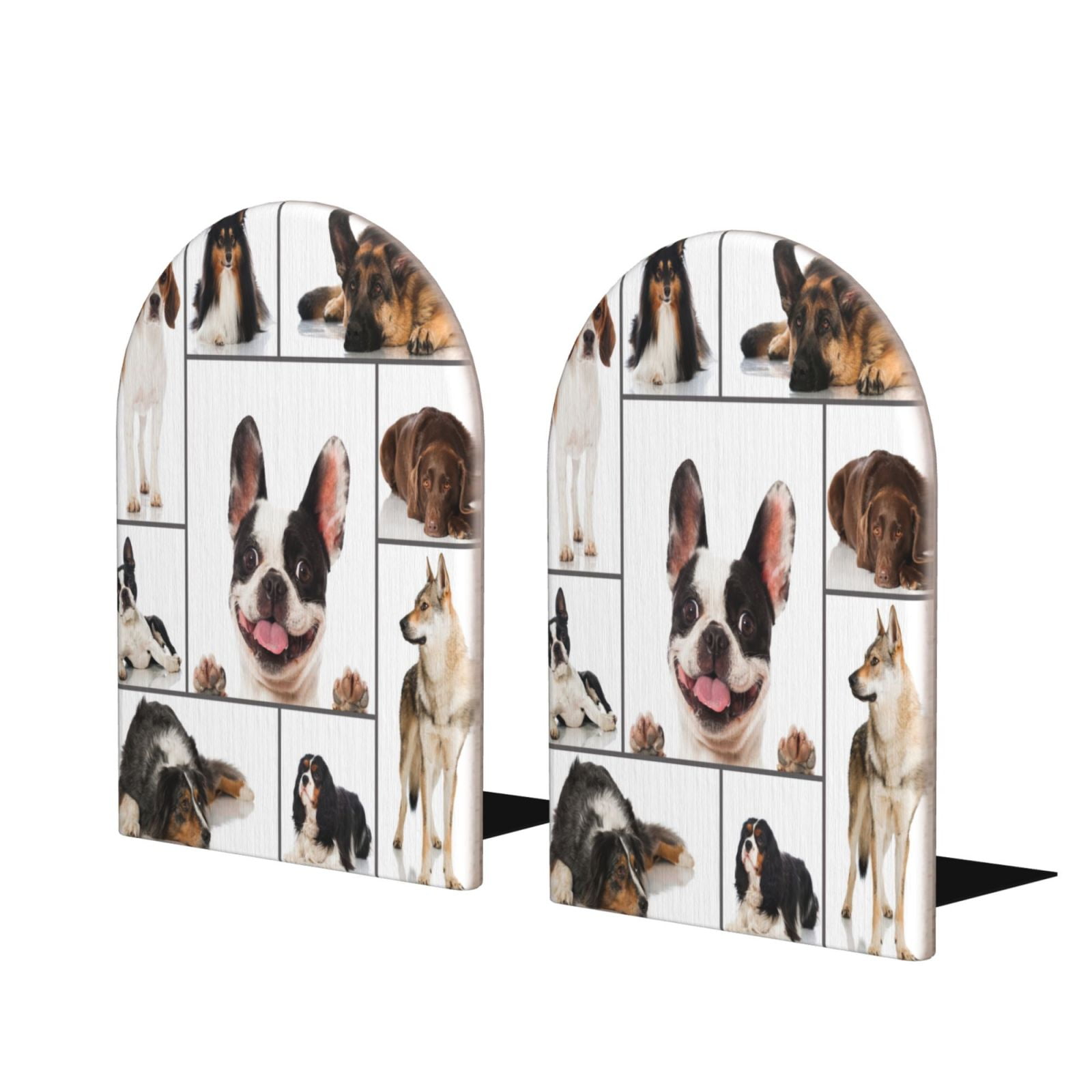 Lukts Pedigree dogs collage for Wooden Bookends, Heavy Duty Metal ...