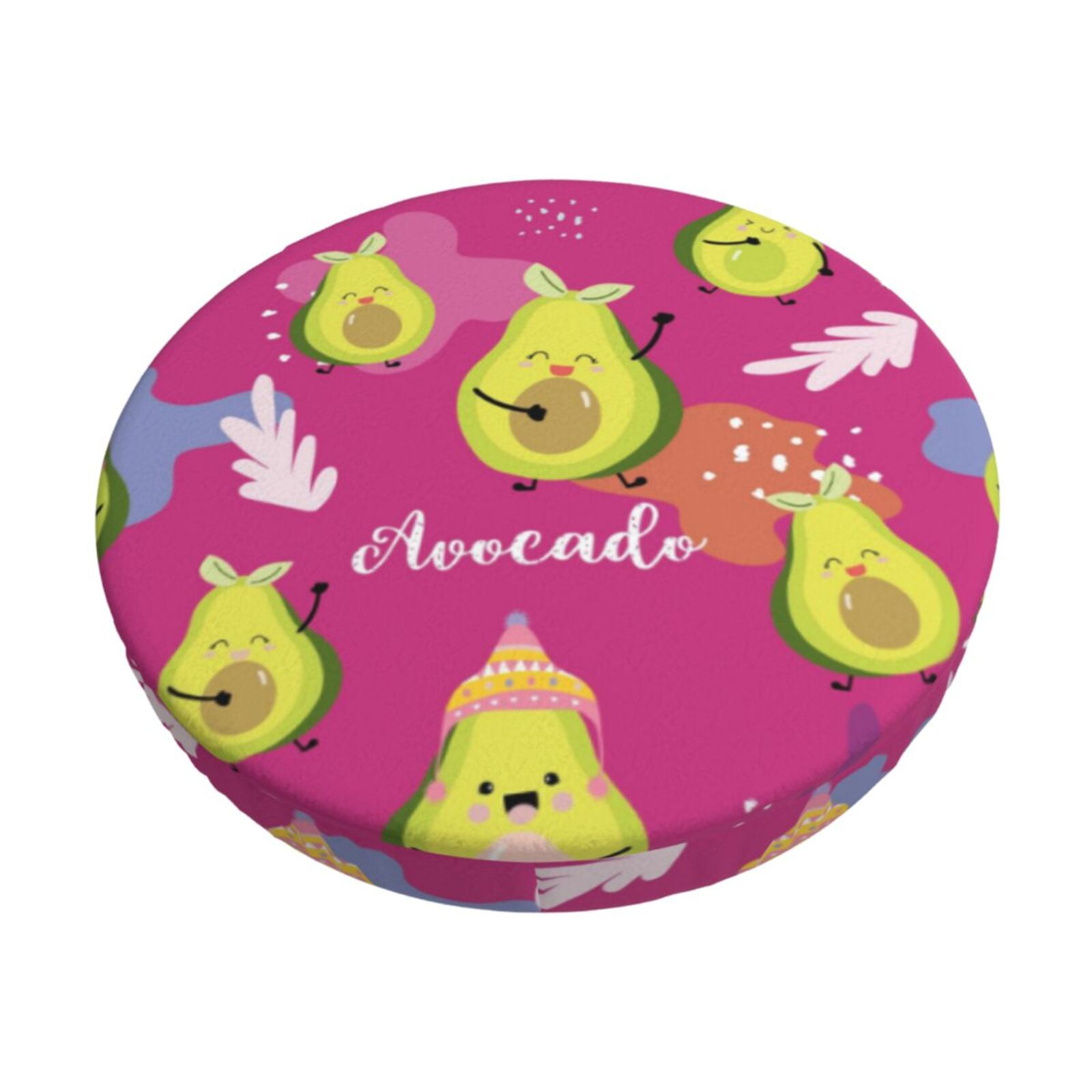 Lukts Pink Green Avocado Bar Stool Covers 12"-14" Round Crease ...
