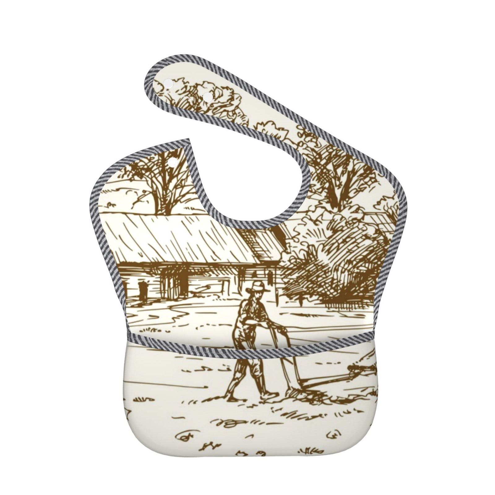 Lukts Plowed Field With Horses for Toddler Adjustable Waterproof Bibs ...