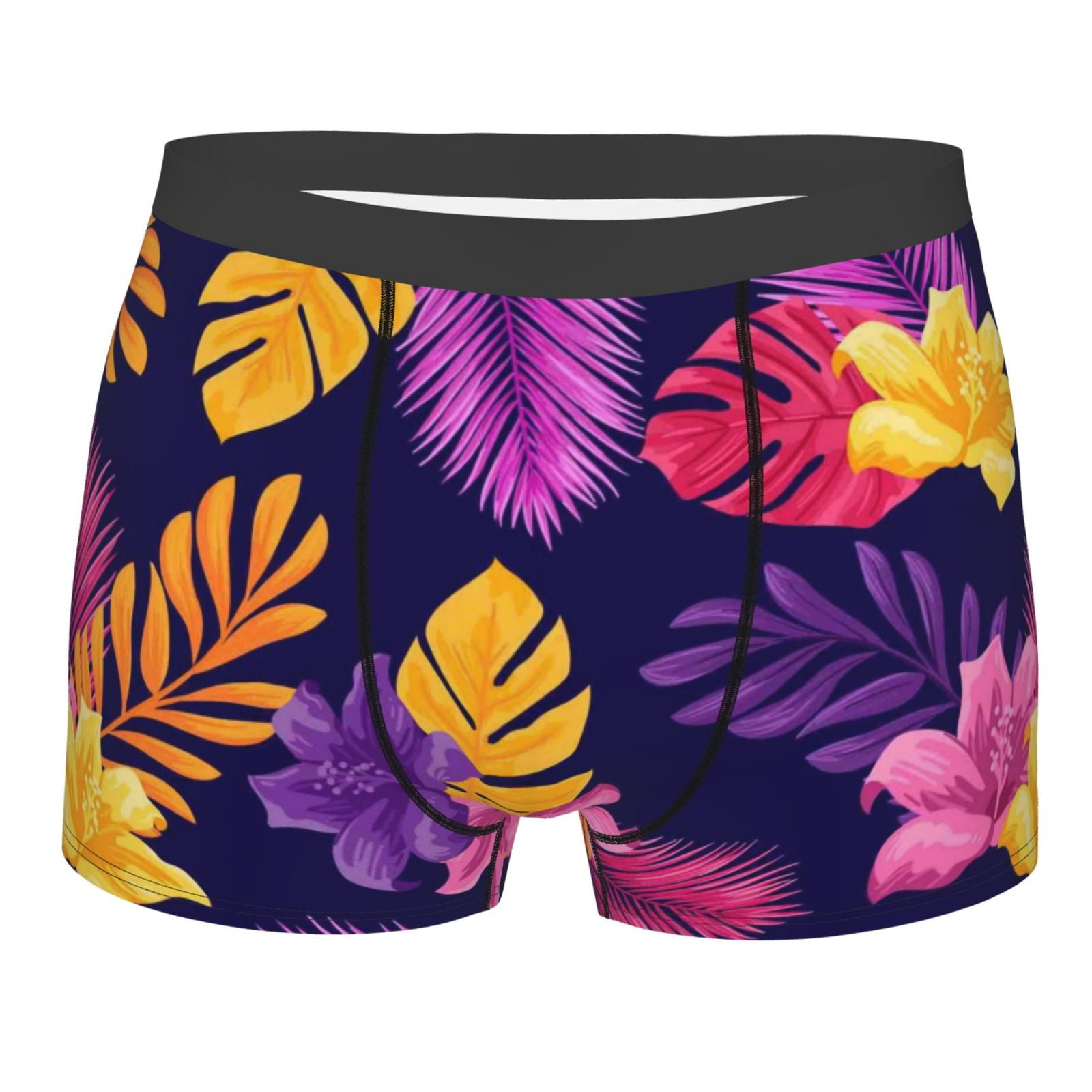 Lukts Purple Flower Men'S Underwear Covered Waistband Boxer Briefs ...