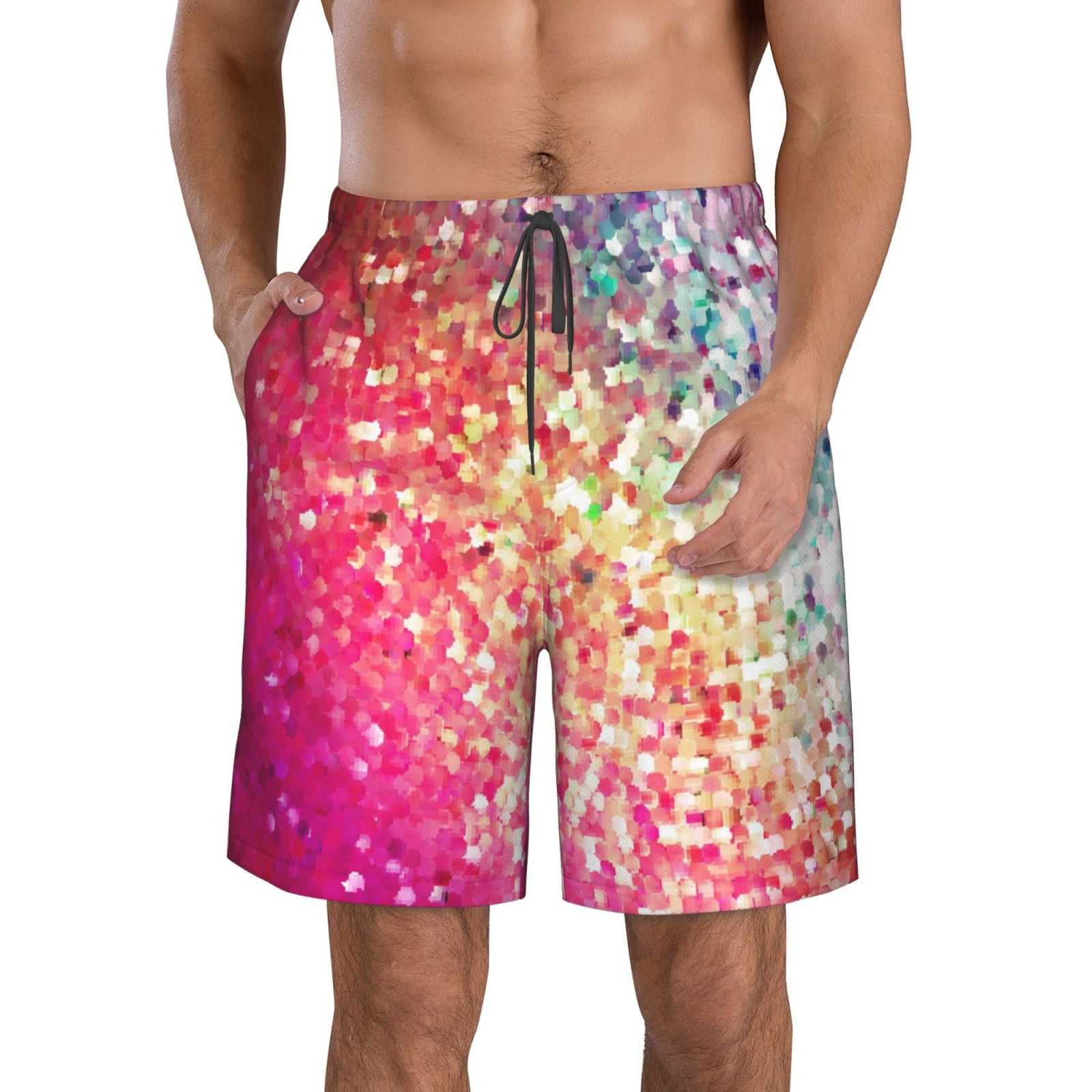 Lukts Purple Sparkling Mens Swim Trunks Quick Dry Swim Shorts With ...