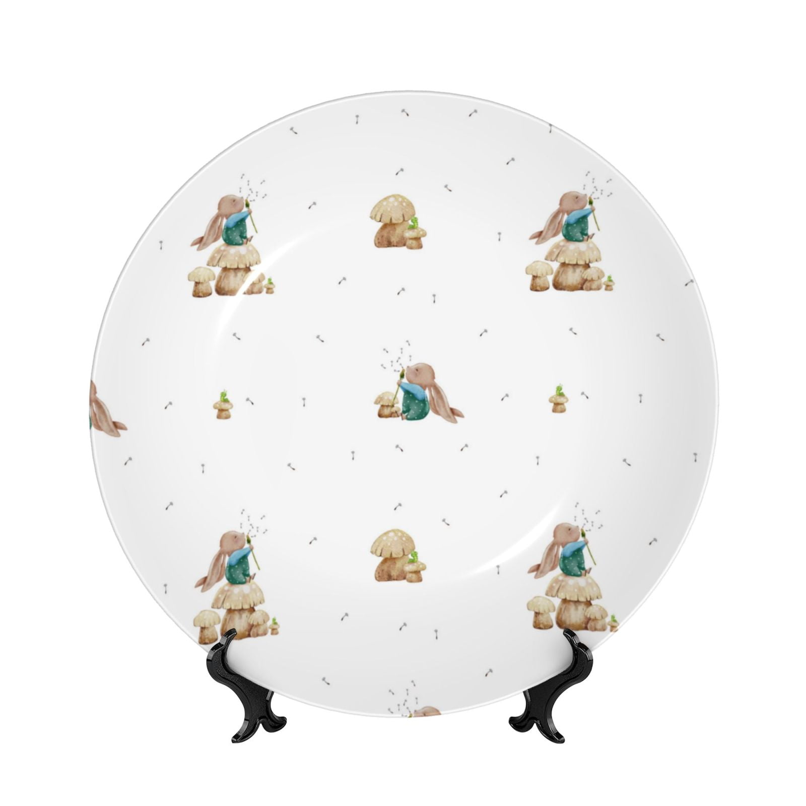 Lukts Rabbit Blowing Dandelions for Bone China Decorative Plates ...