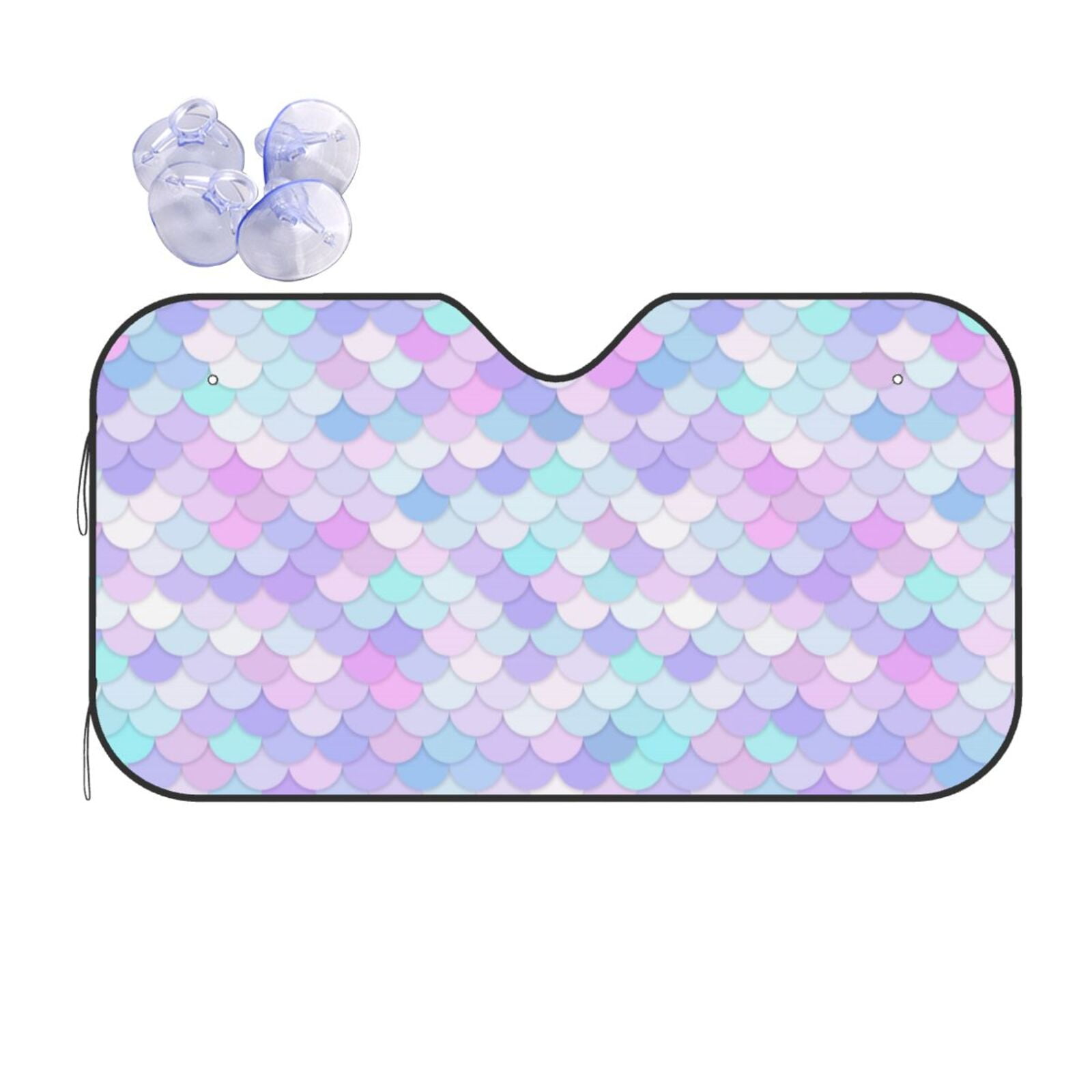 Lukts Rainbow Scales Car Windshield Sun Shade With Storage Pouch ...