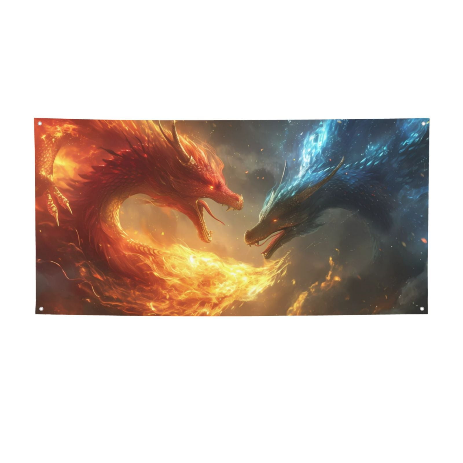 Lukts Red And Blue Fire Dragon B Print Banners and Signs for Outdoor ...