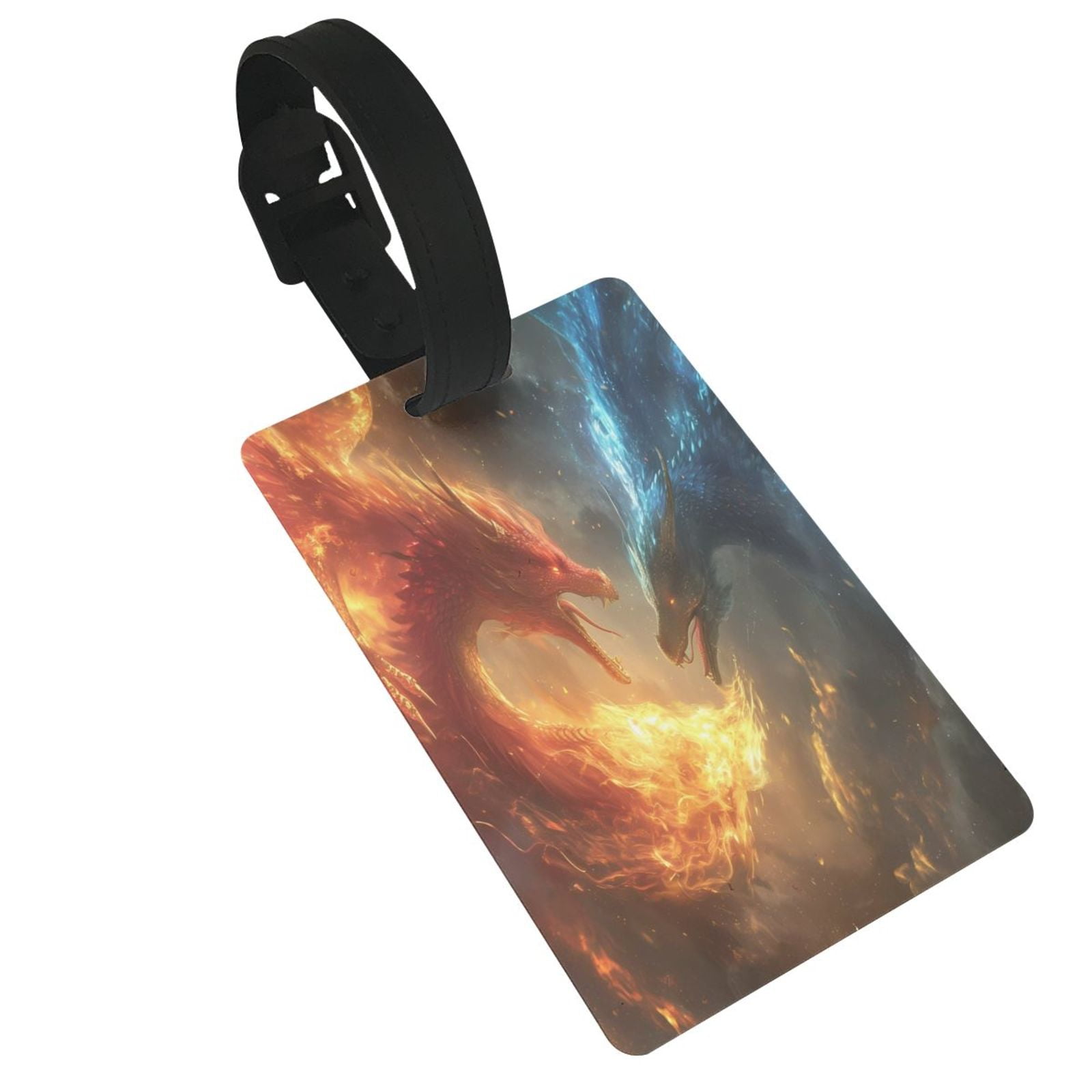 Lukts Red And Blue Fire Dragon B for Luggage Tag Hang Tag, PVC Travel ...
