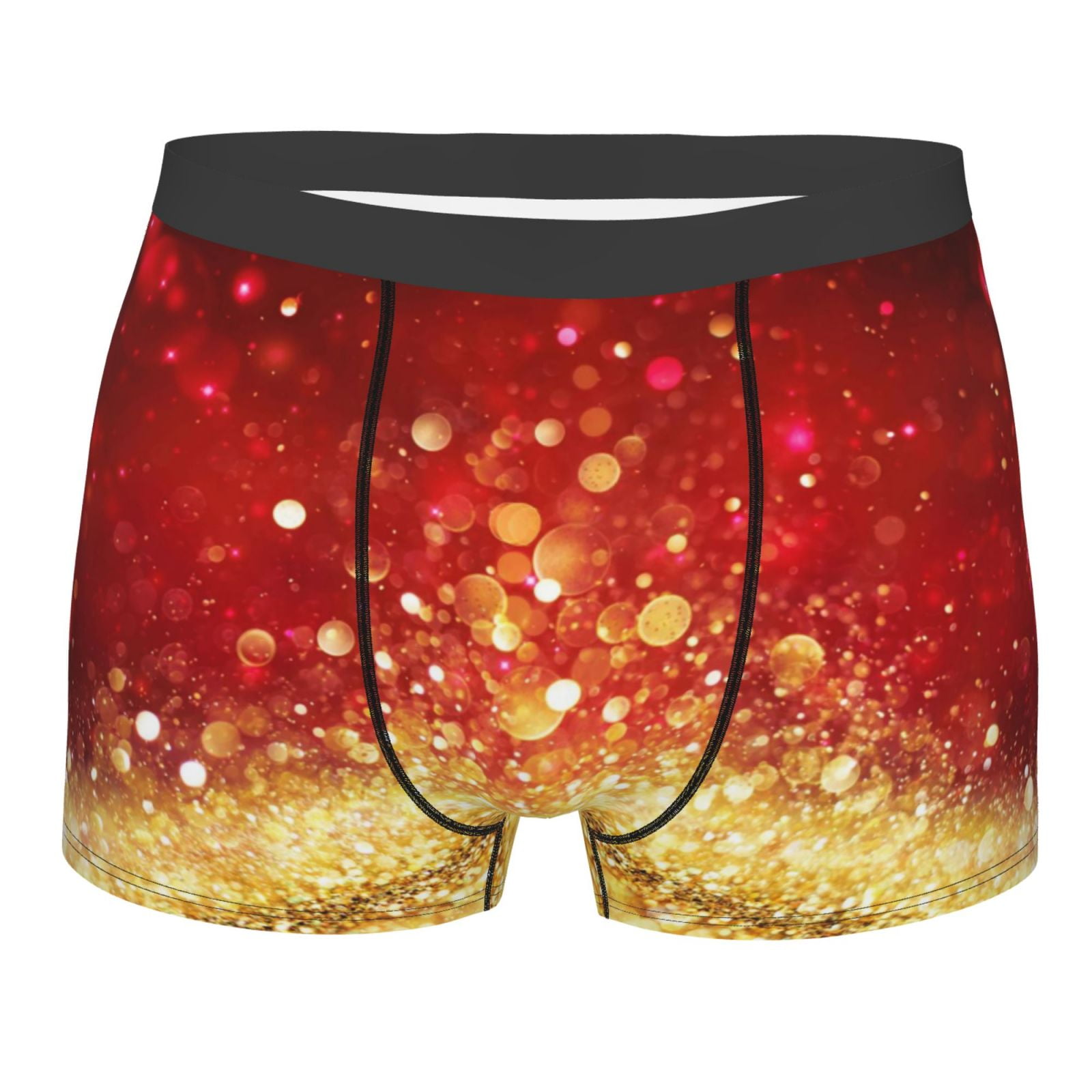 Lukts Red Gold Glitter Men'S Underwear Covered Waistband Boxer Briefs ...