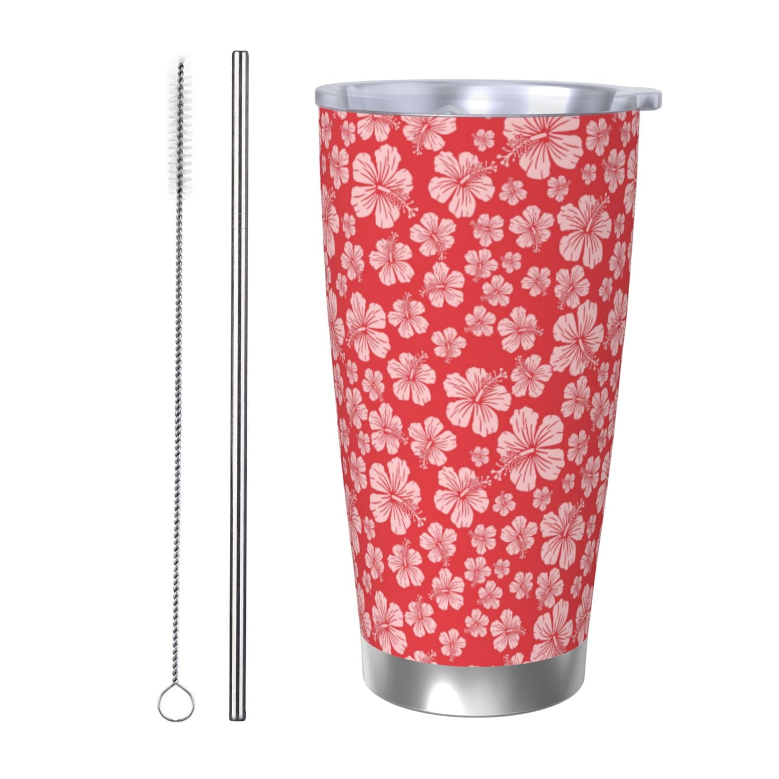 Lukts Red Hibiscus Flower for 20OZ Car Cup, Stainless Steel Direct ...