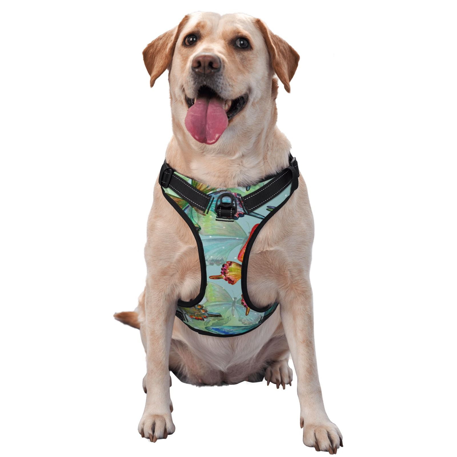 Lukts Retro Seamless Flying Butterflies Dog Harness,No Pull Pet Harness ...