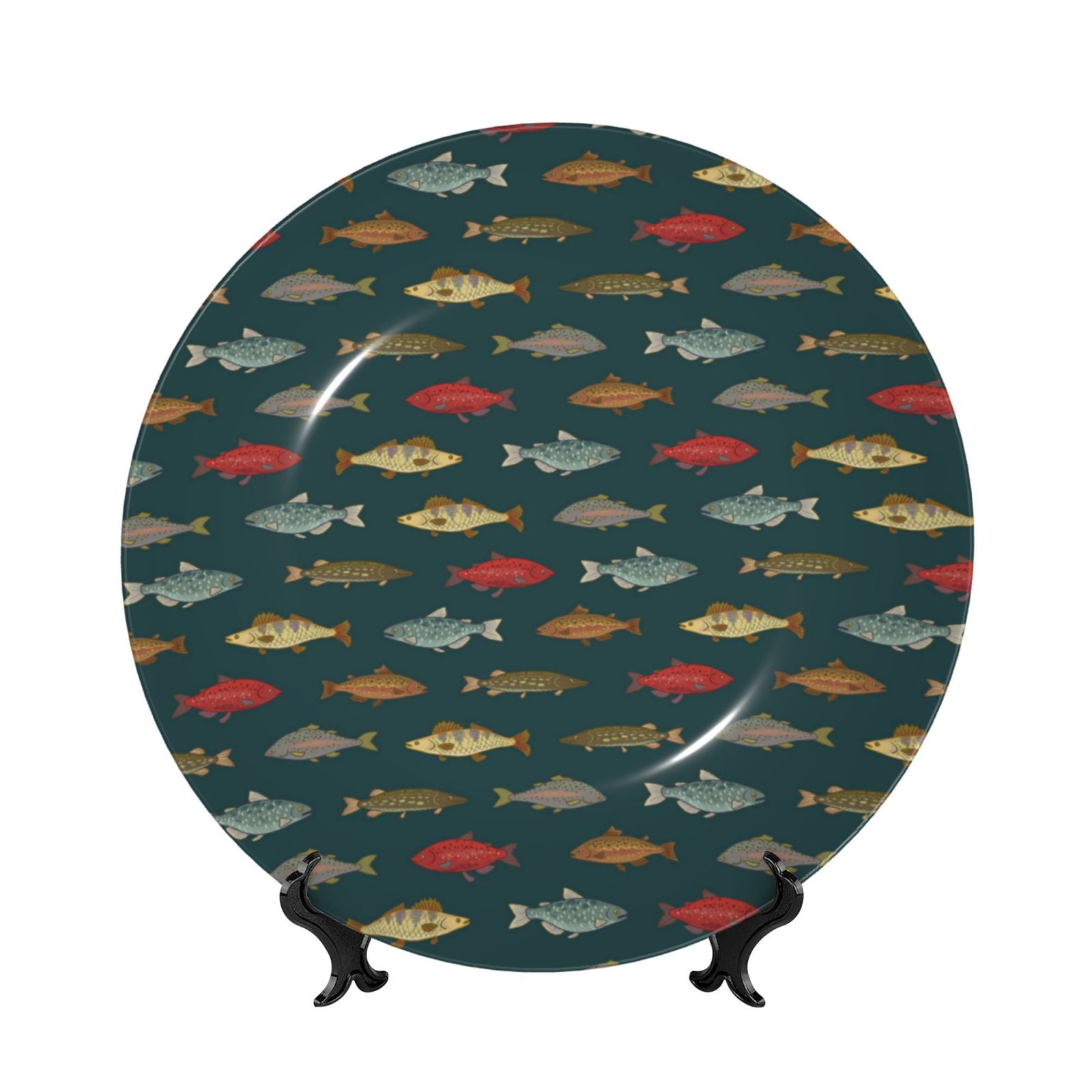 Lukts River Freshwater Fish for Bone China Decorative Plates, Ceramic ...