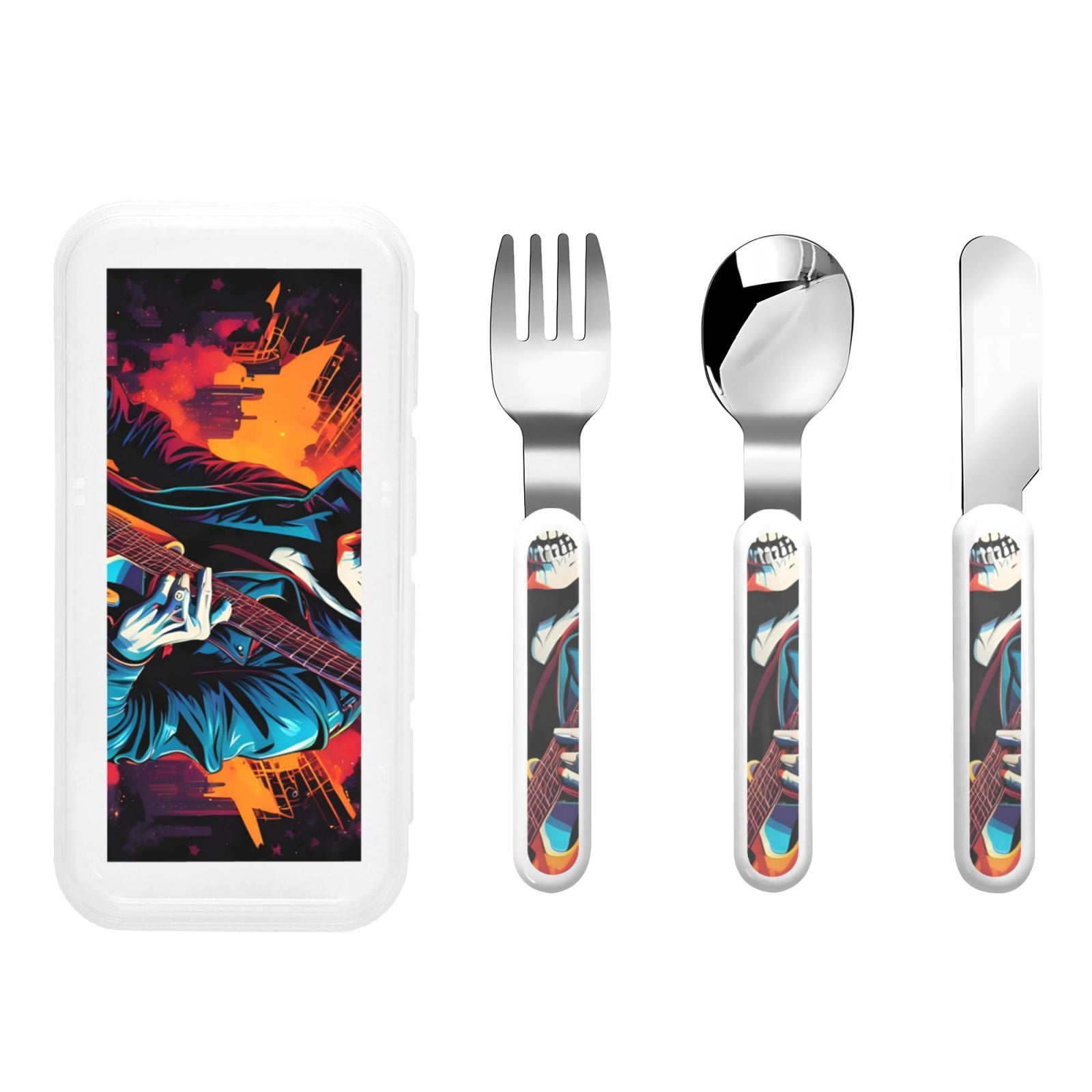 Lukts Rock Skull Singer for Children's Knife, Fork and Spoon Three ...