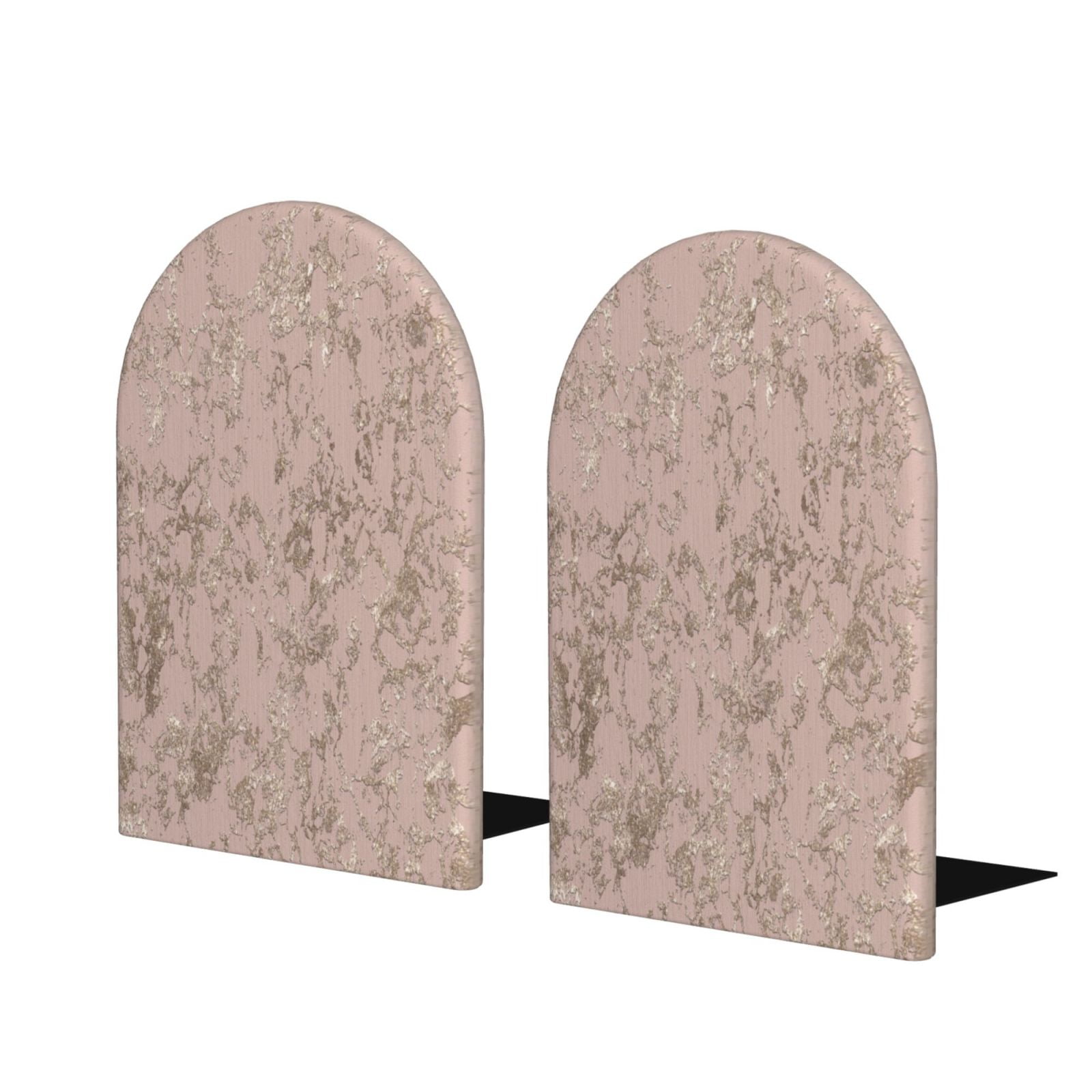 Lukts Rose Gold Marble Texture for Wooden Bookends, Heavy Duty Metal ...