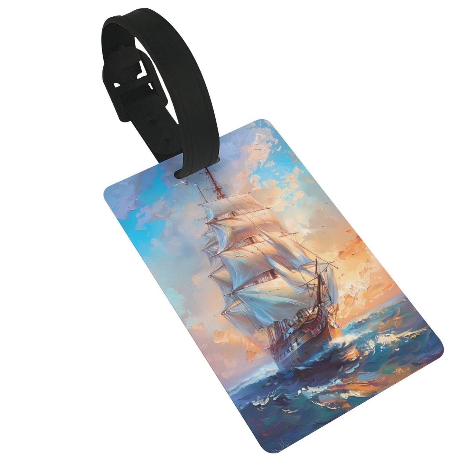 Lukts Sailing Ship Ocean Sunset for Luggage Tag Hang Tag, PVC Travel ...