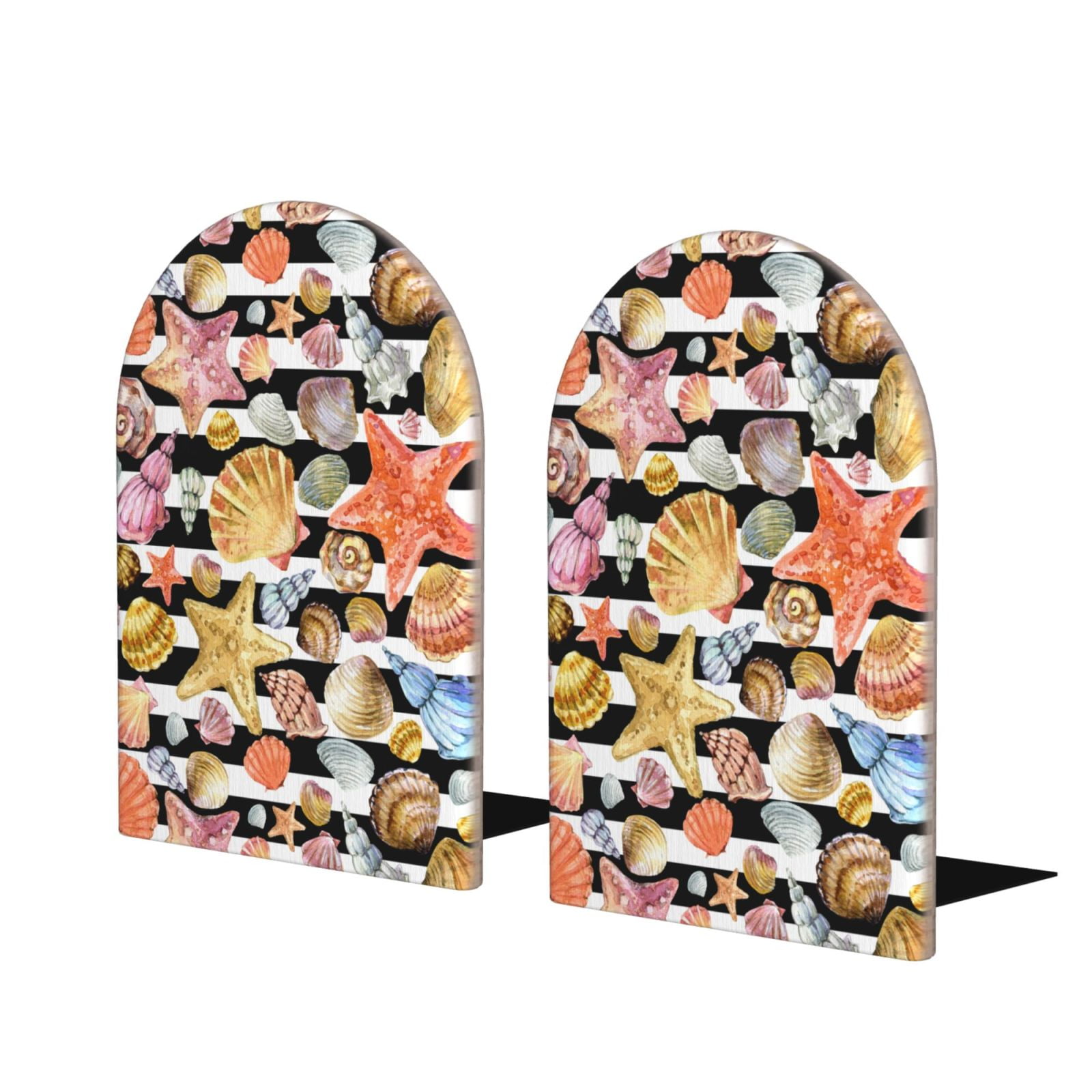 Lukts Sea Shell for Wooden Bookends, Heavy Duty Metal Bookshelf ...