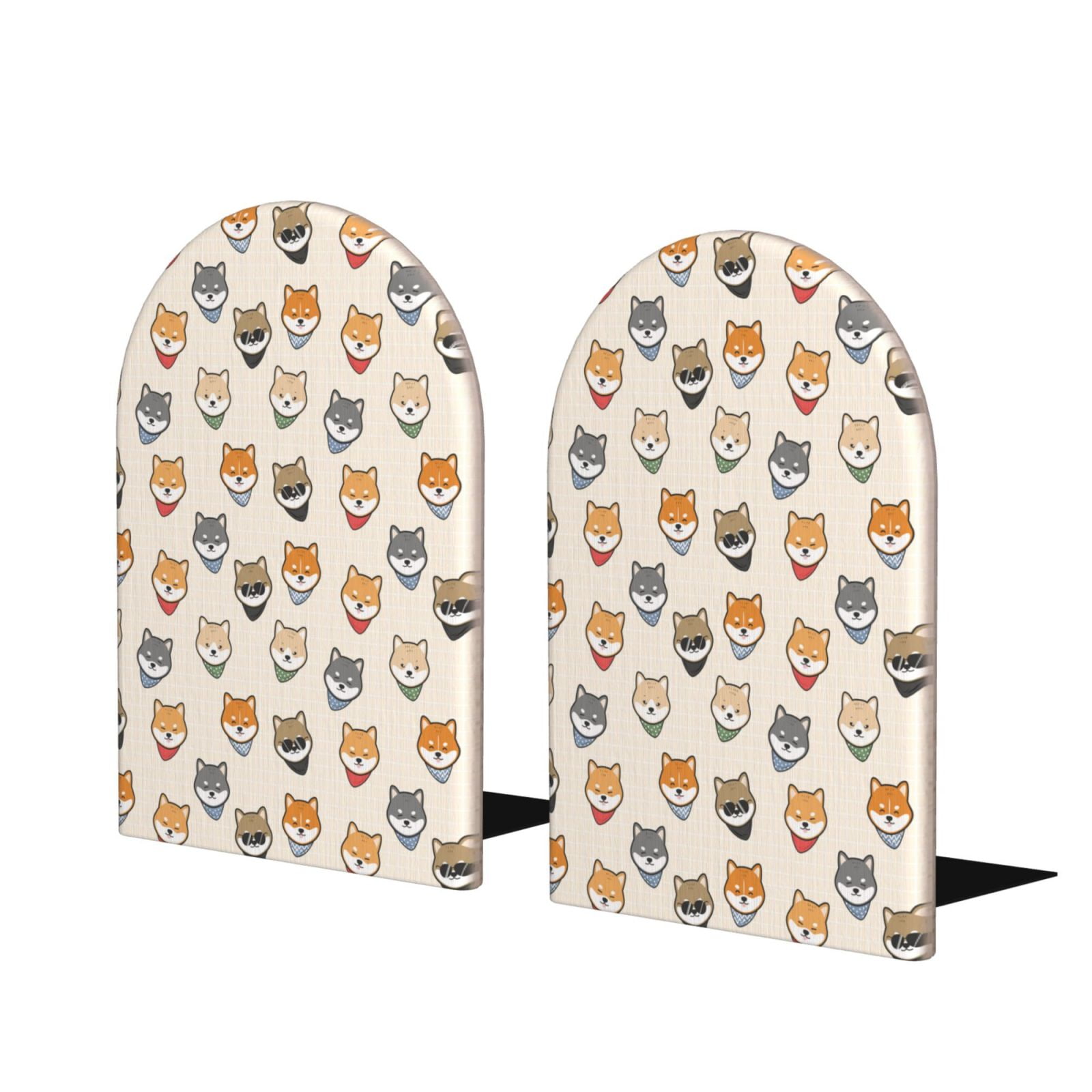 Lukts Shiba Head Face for Wooden Bookends, Heavy Duty Metal Bookshelf ...