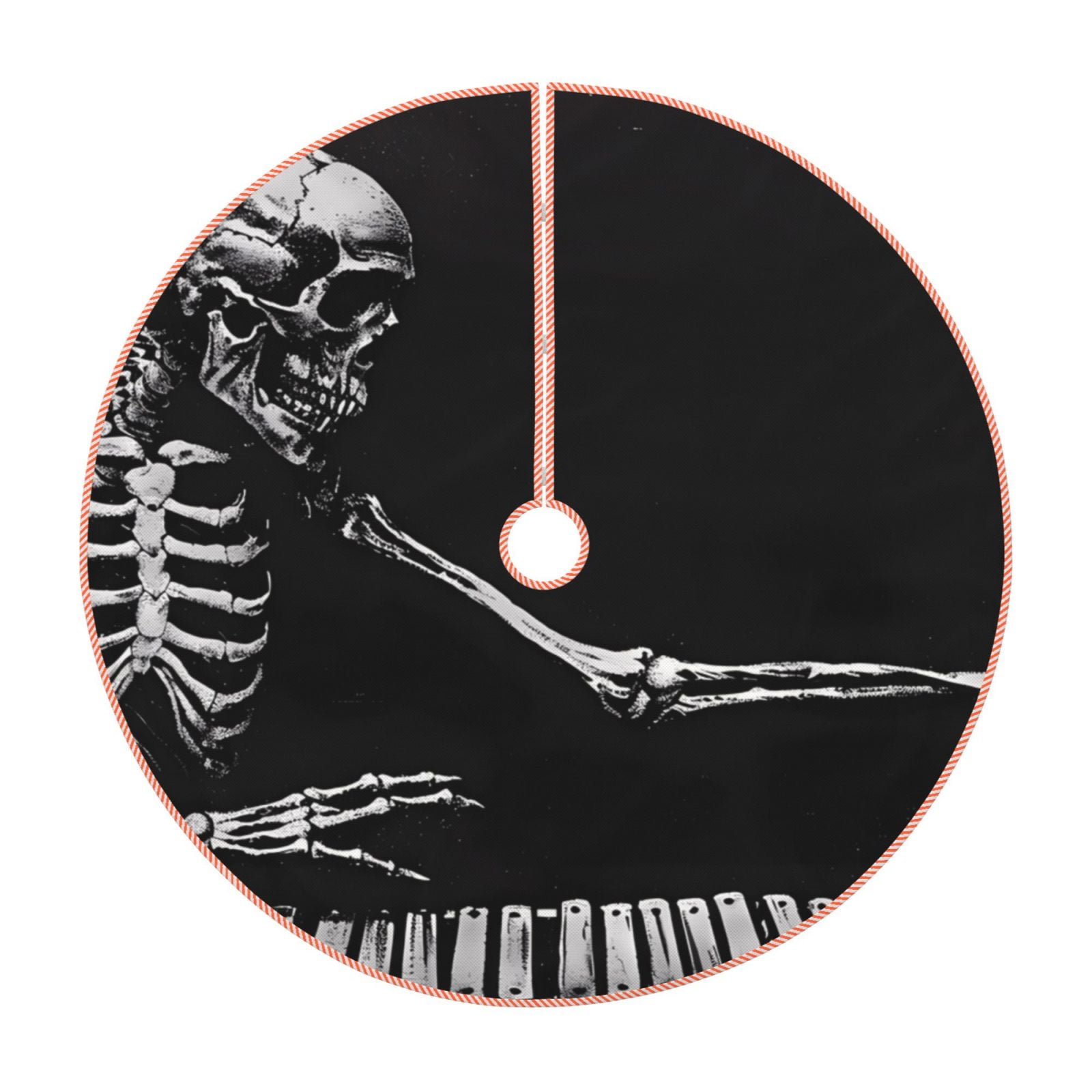 Lukts Skeleton Playing Xylophone Print Color Life Christmas Tree Skirt ...