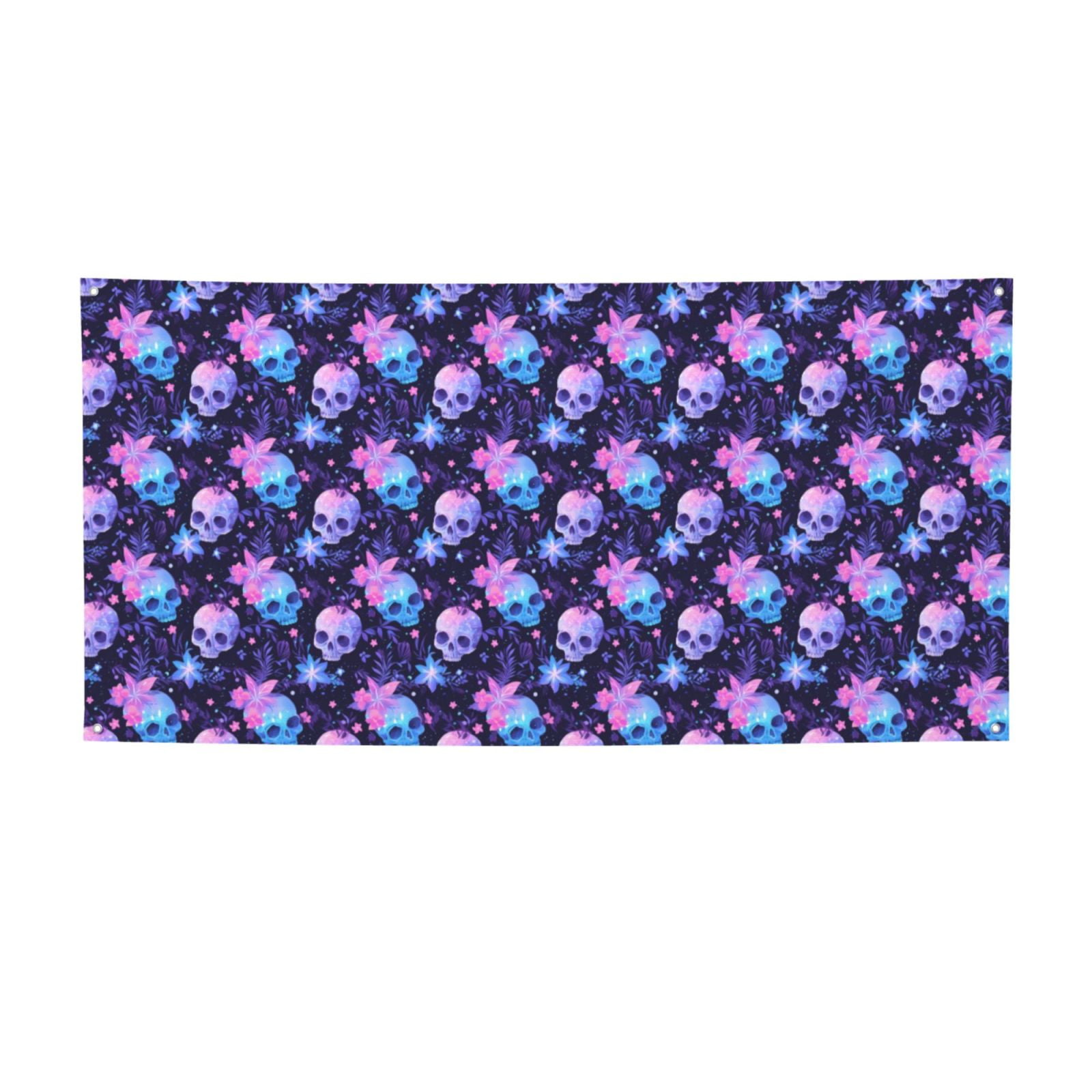 Lukts Skull starry sky flower leaf Print Banners and Signs for Outdoor ...