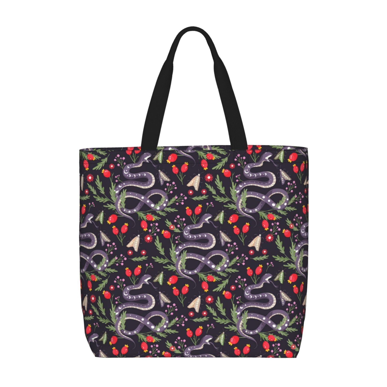 Lukts Snakes And Snake Fruit Tote Bag for Women with Zipper Pockets ...