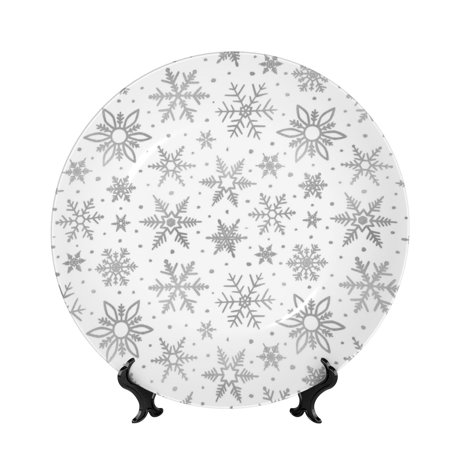 Lukts Snowflake Minimalist for Bone China Decorative Plates, Ceramic ...