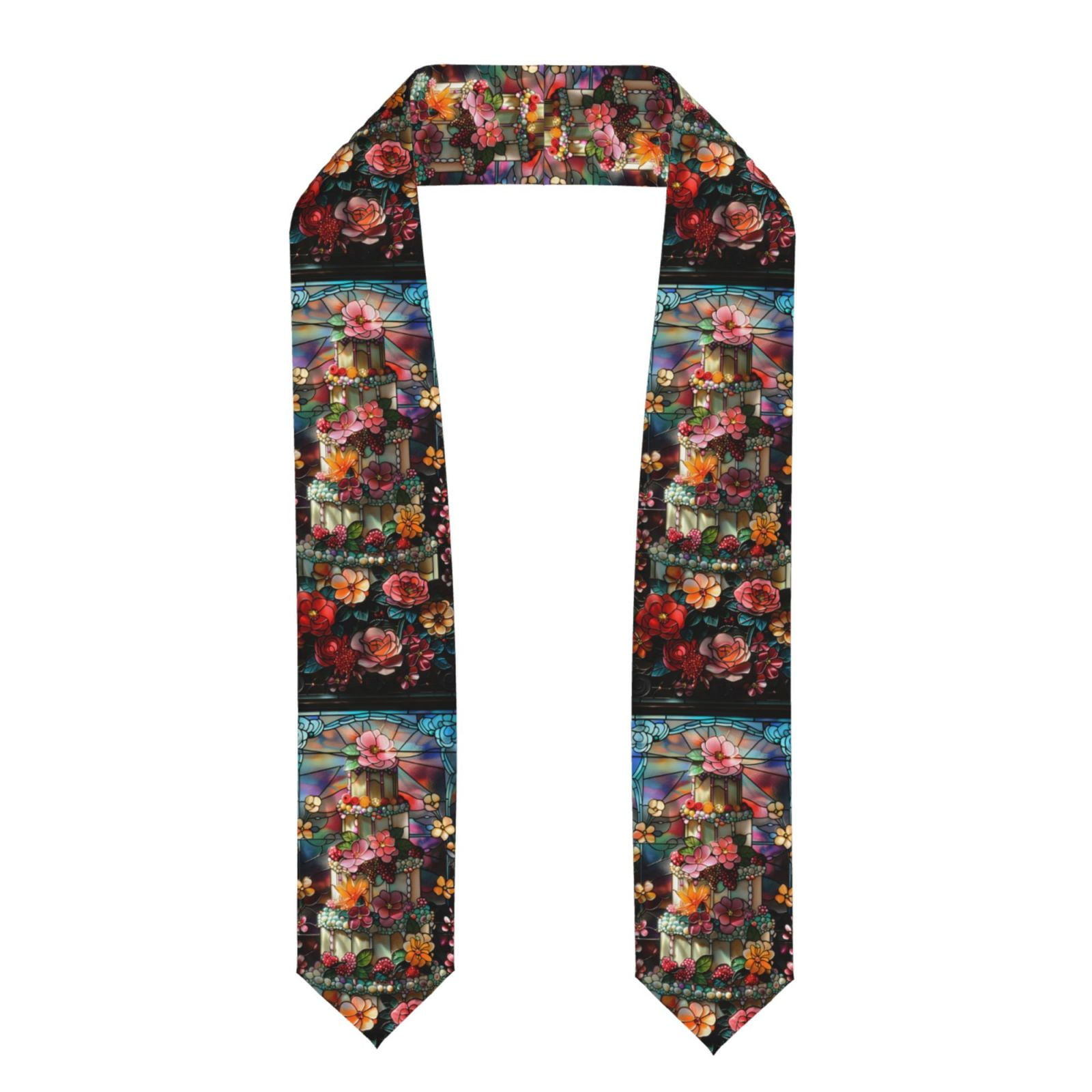 Lukts Stained Glass Floral Cake for Graduation Shawl Ribbon, Unisex ...