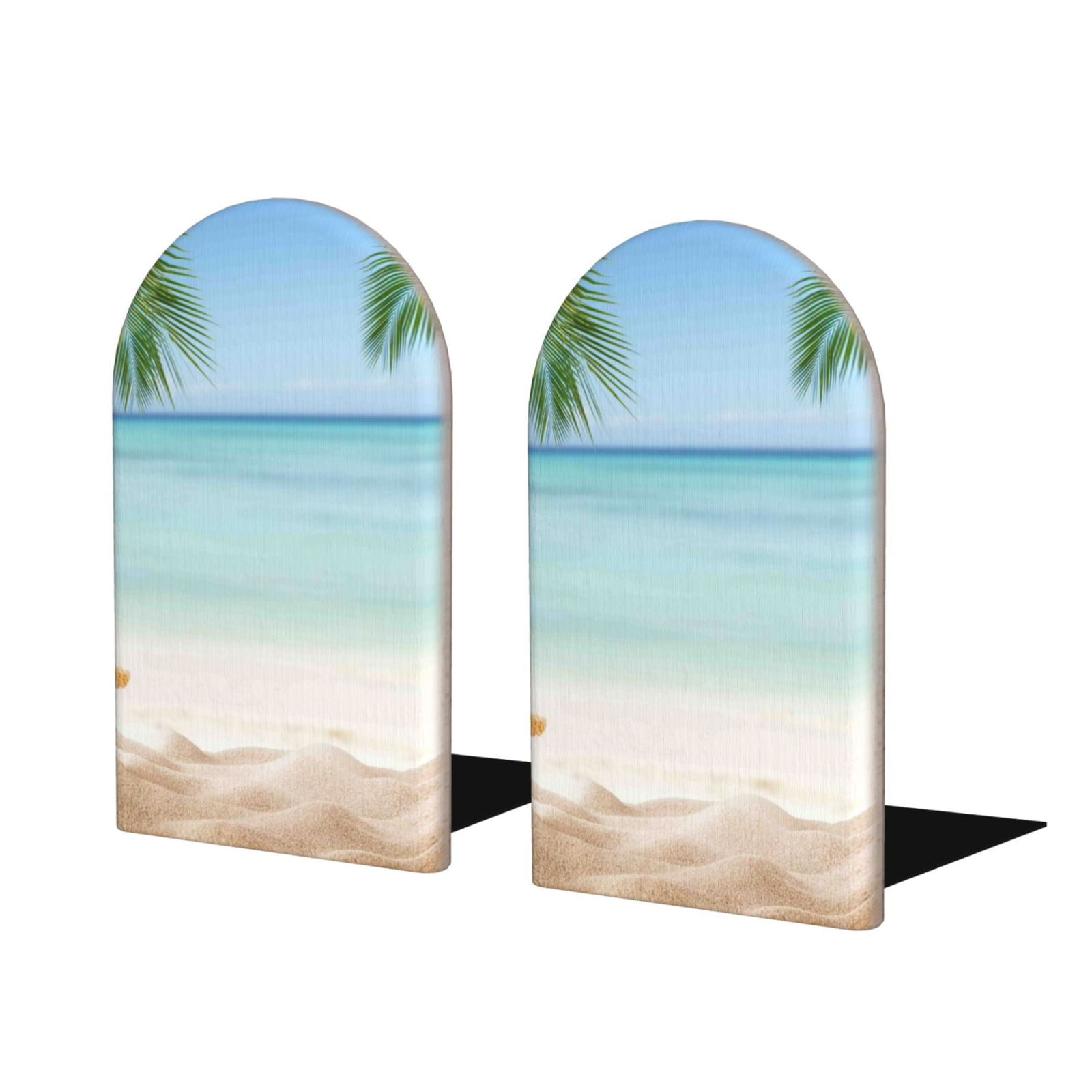 Lukts Starfish in Beach Print Wood Bookends,Non-Skid Bookend for ...