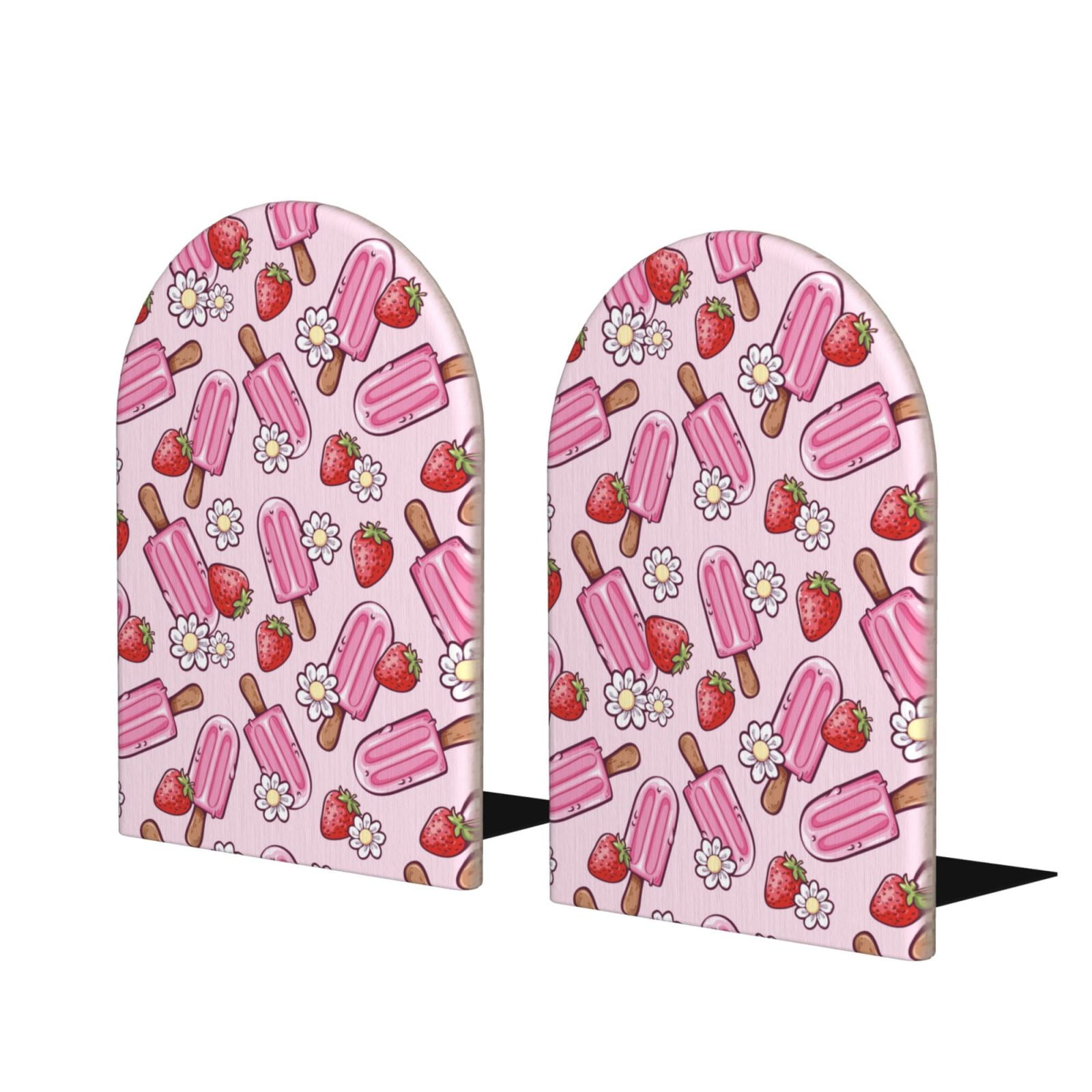 Lukts Strawberry Popsicle for Wooden Bookends, Heavy Duty Metal ...